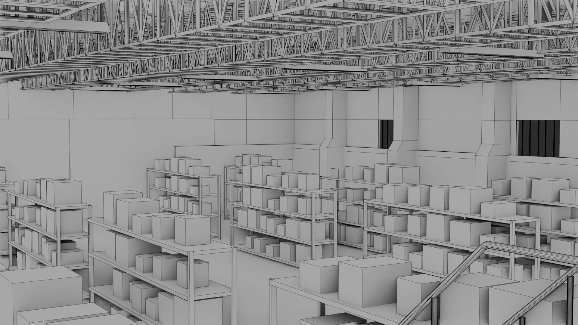 Warehouse Interior - 3D Model by sathak