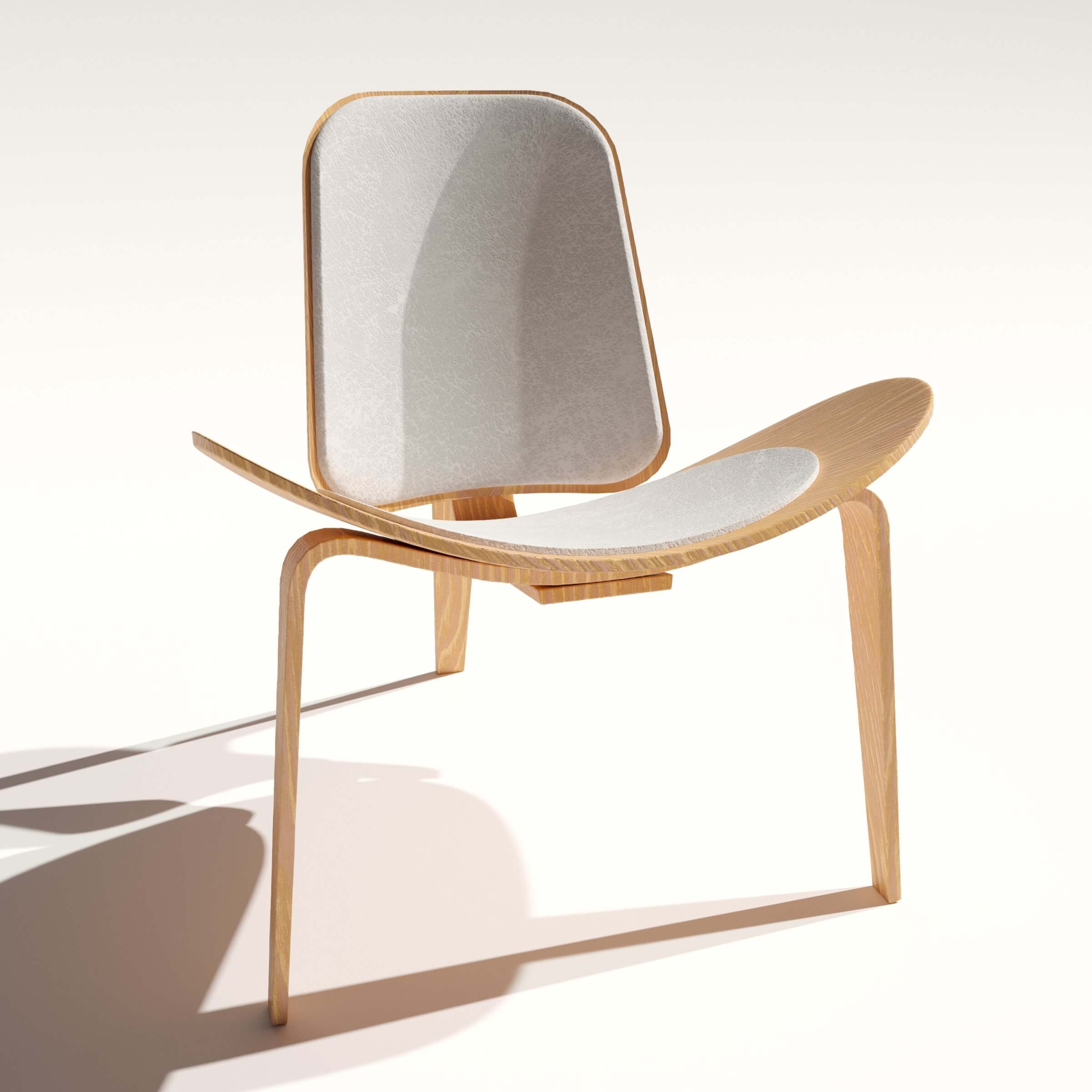 Shell Curved Armchair - Scandinavian Style. 3D Model by SAUCYInteriors