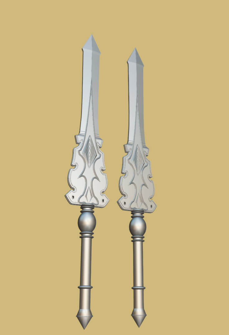 Hoty and Icy Swords - 3D Model by saxn