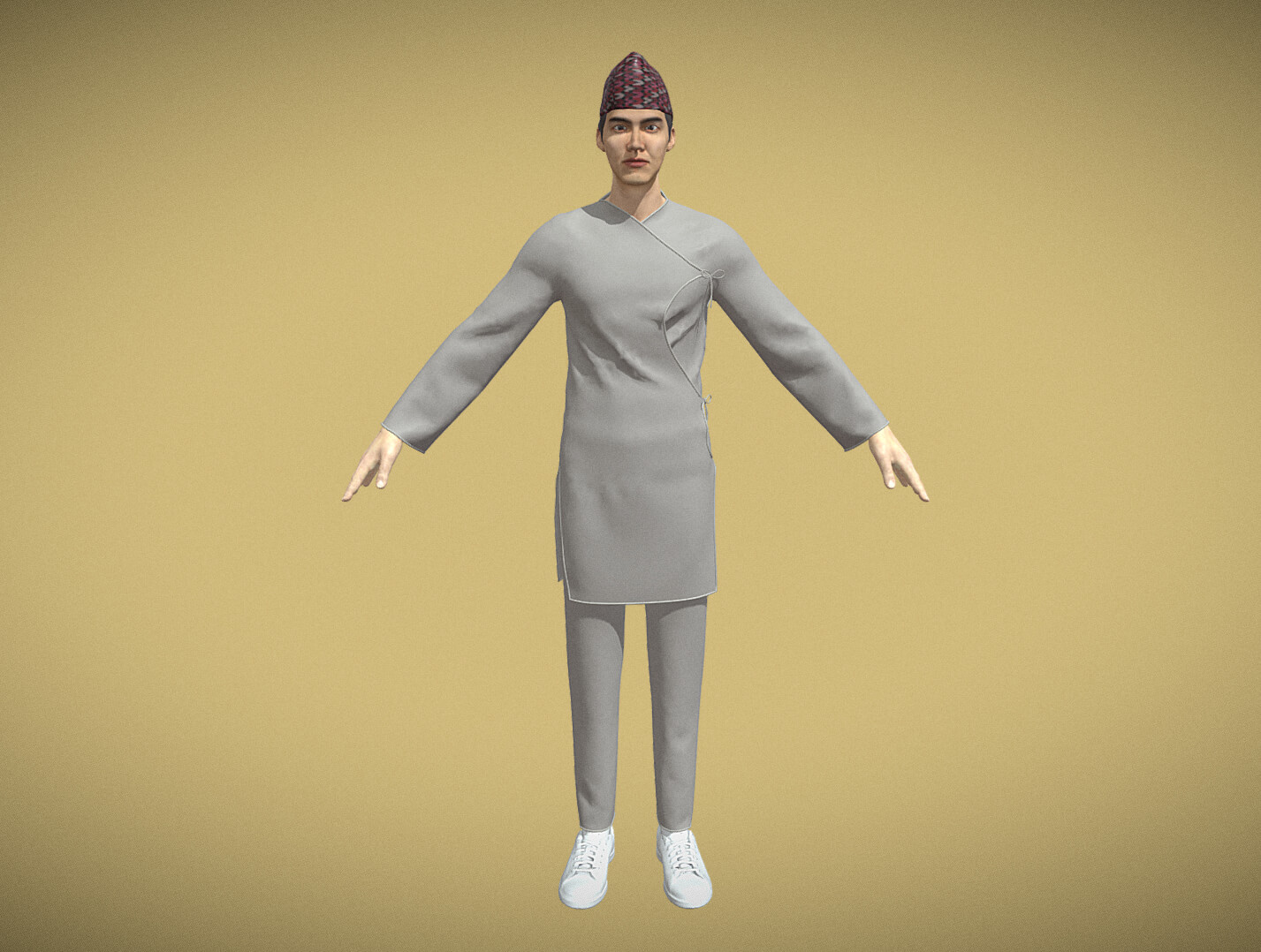 Nepali Man With Daura Surwal - 3D Model by saxn