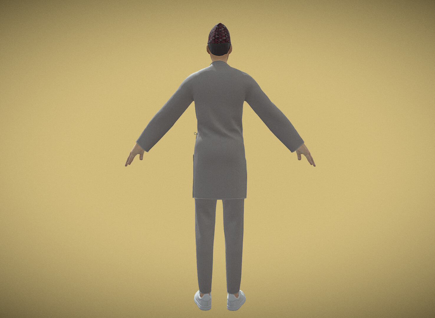 Nepali Man With Daura Surwal - 3D Model by saxn