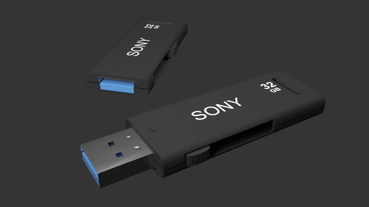 Sony USB Pendrive - 3D Model by schawre999