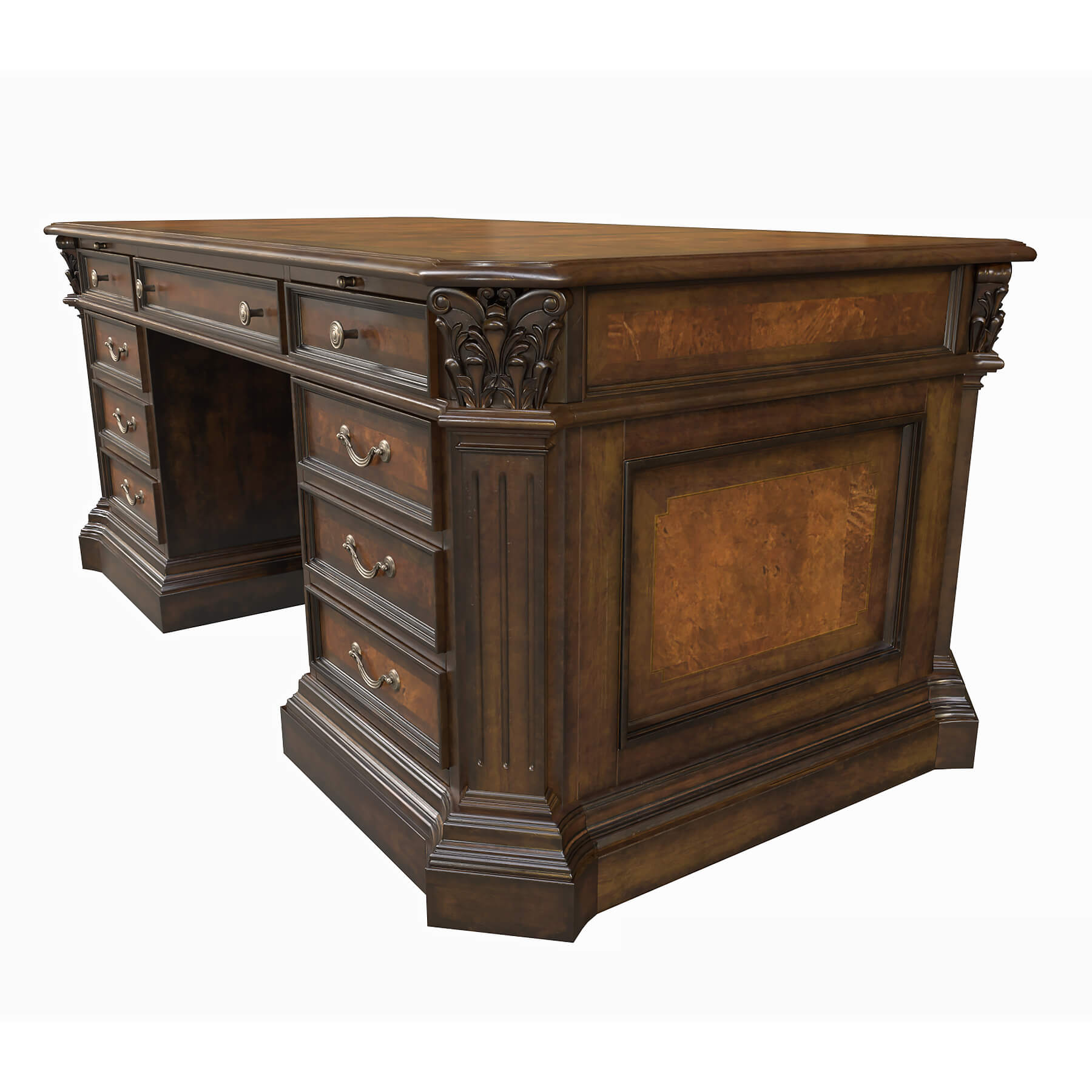Executive Computer Desk in Mahogany Finish - 3D Model by schrenkak