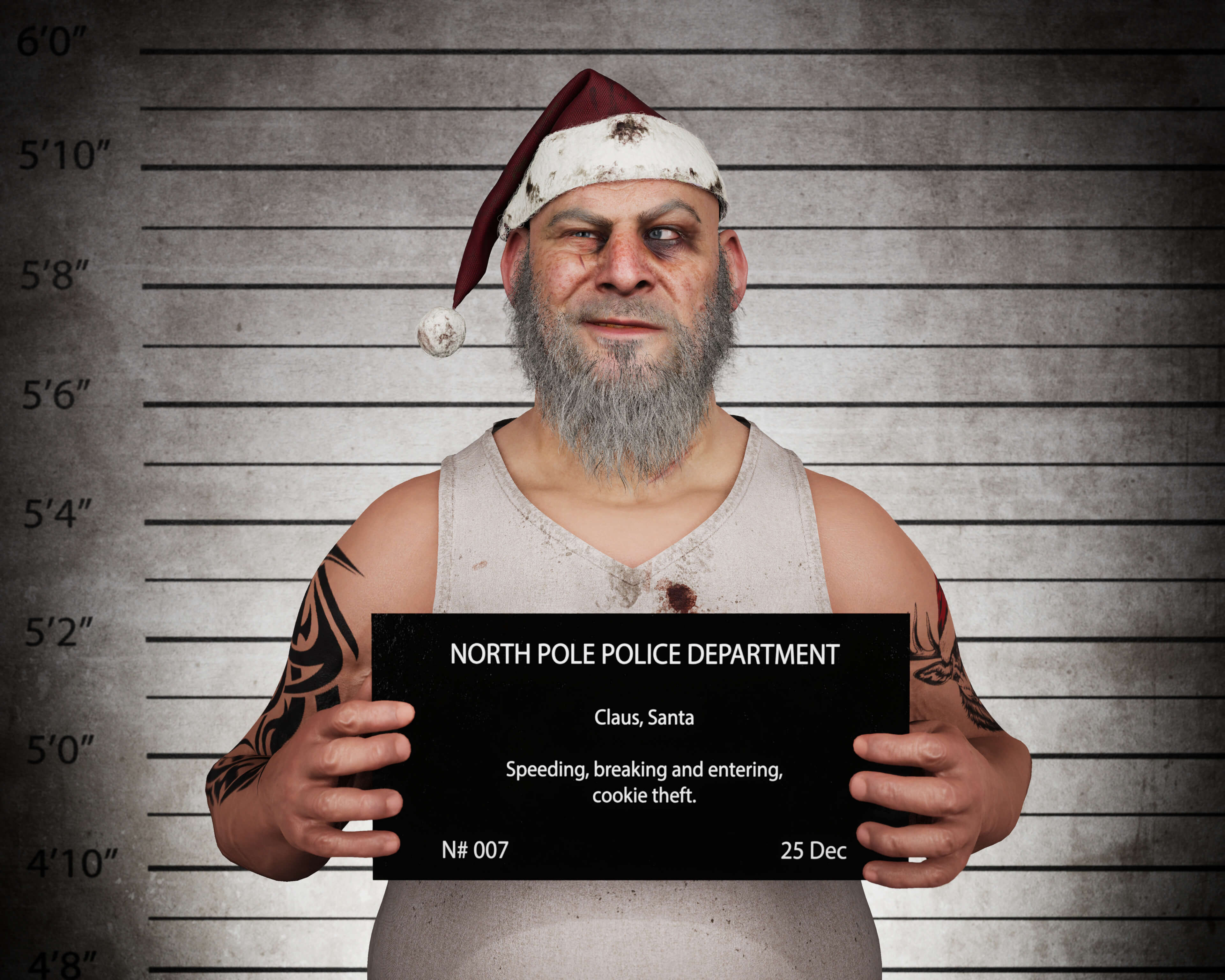 The Claus with a Cause and Several Charges 3D Render by scifier