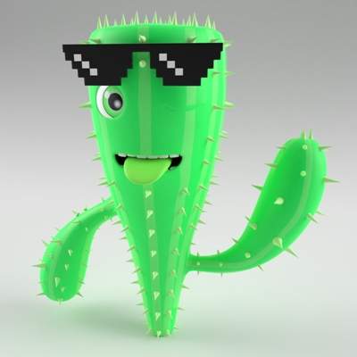 Cool Guy Cactus - 3D Model by screaming_pie