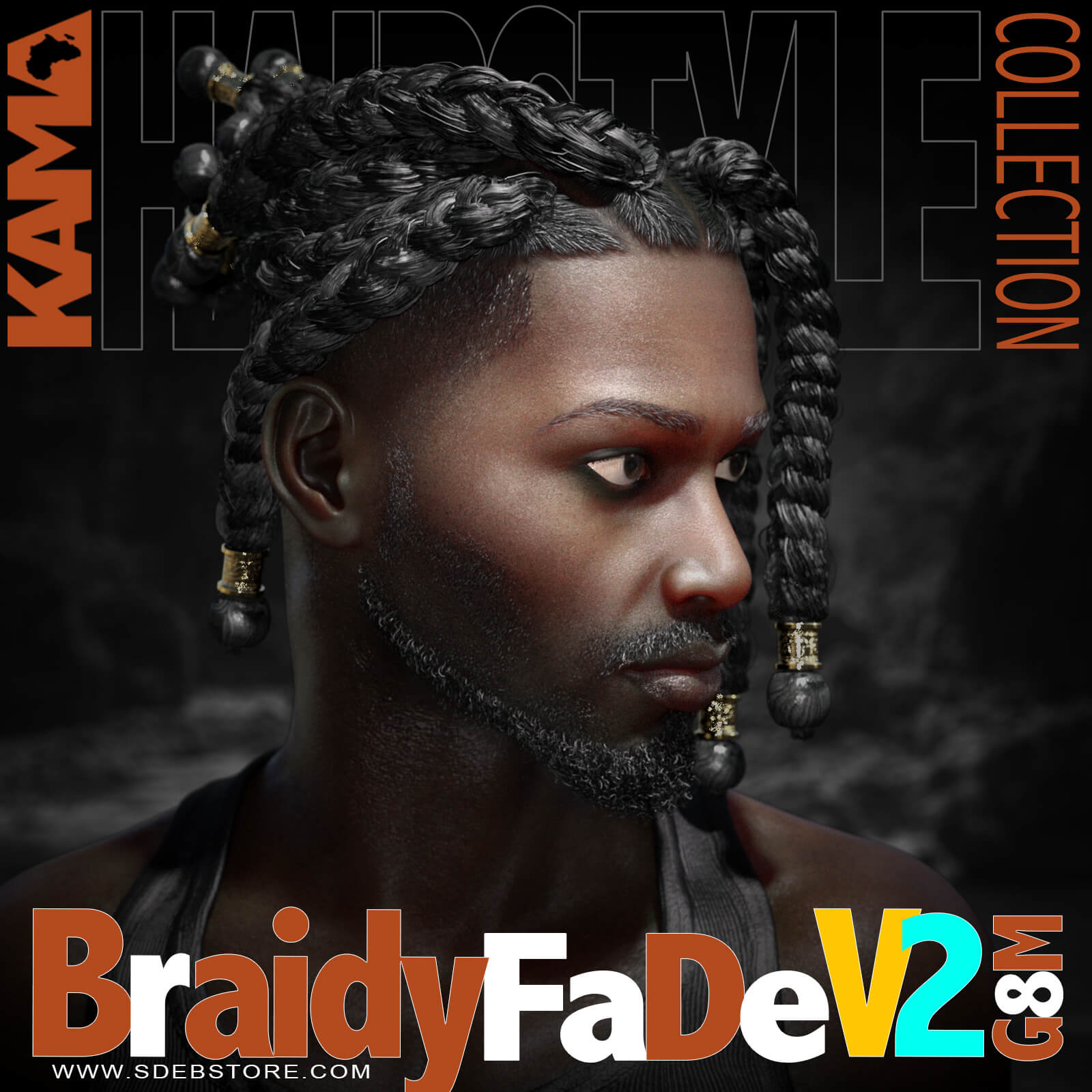Braidy Fade V2 G8M - Daz Content by SdeBStore
