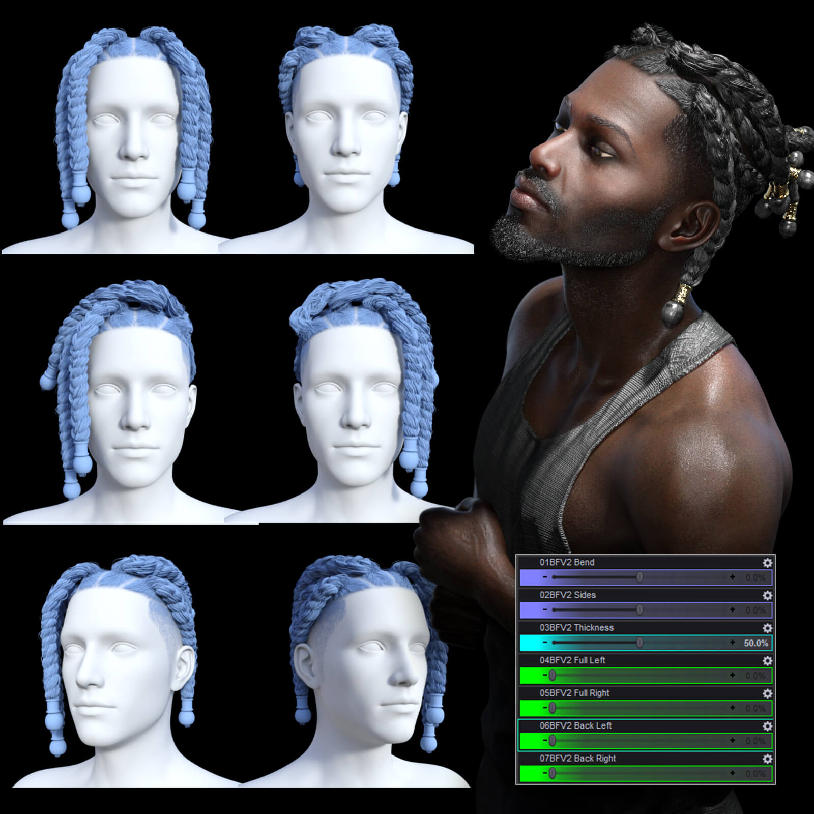 Braidy Fade V2 G8M - Daz Content by SdeBStore