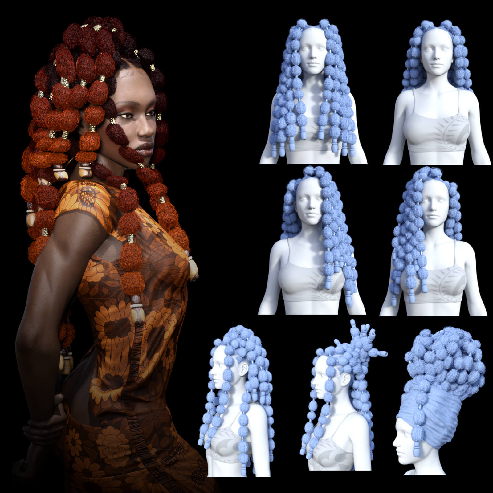 Bubble Braids G8F - Daz Content by SdeBStore