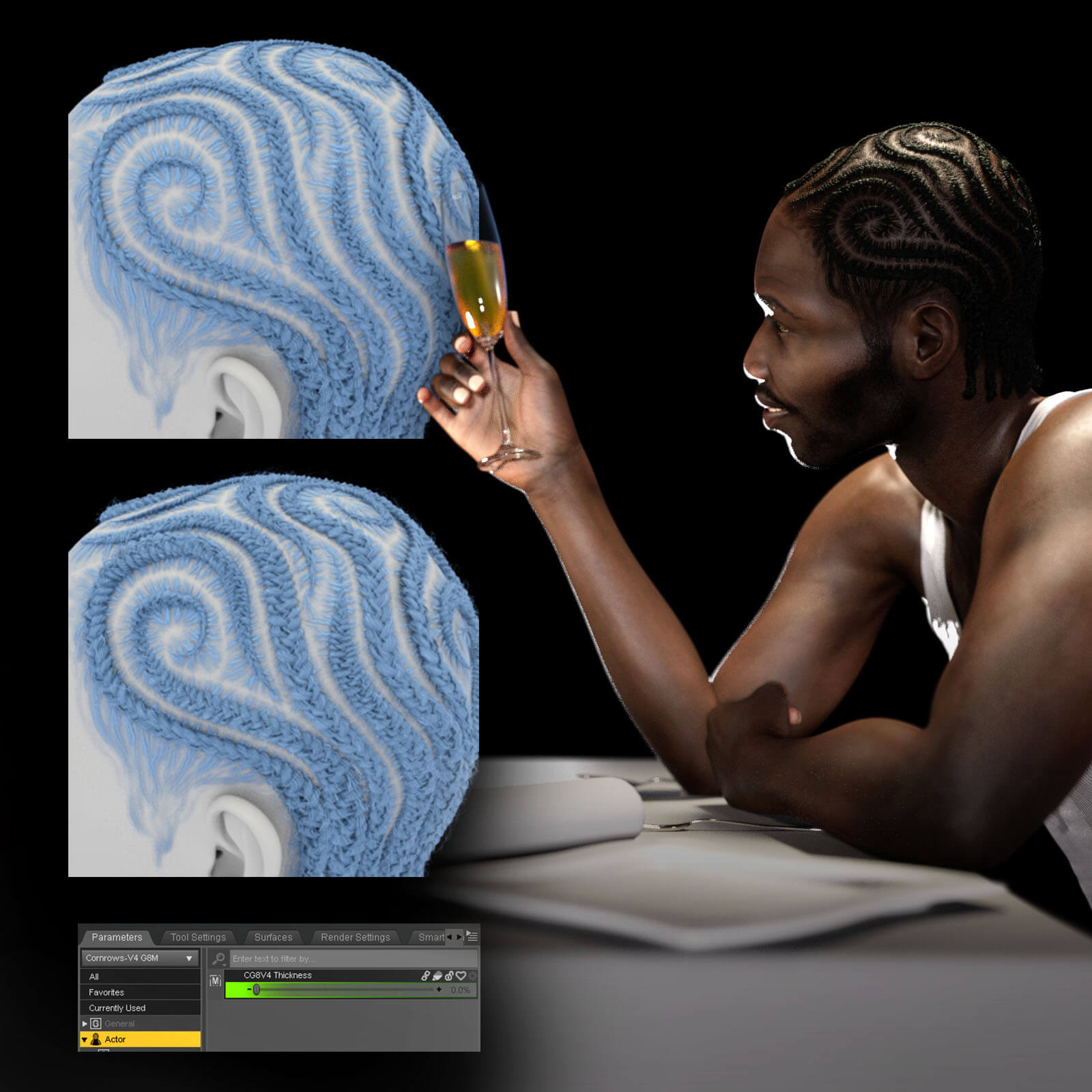 Cornrows G8 - V4 Daz Content by SdeBStore
