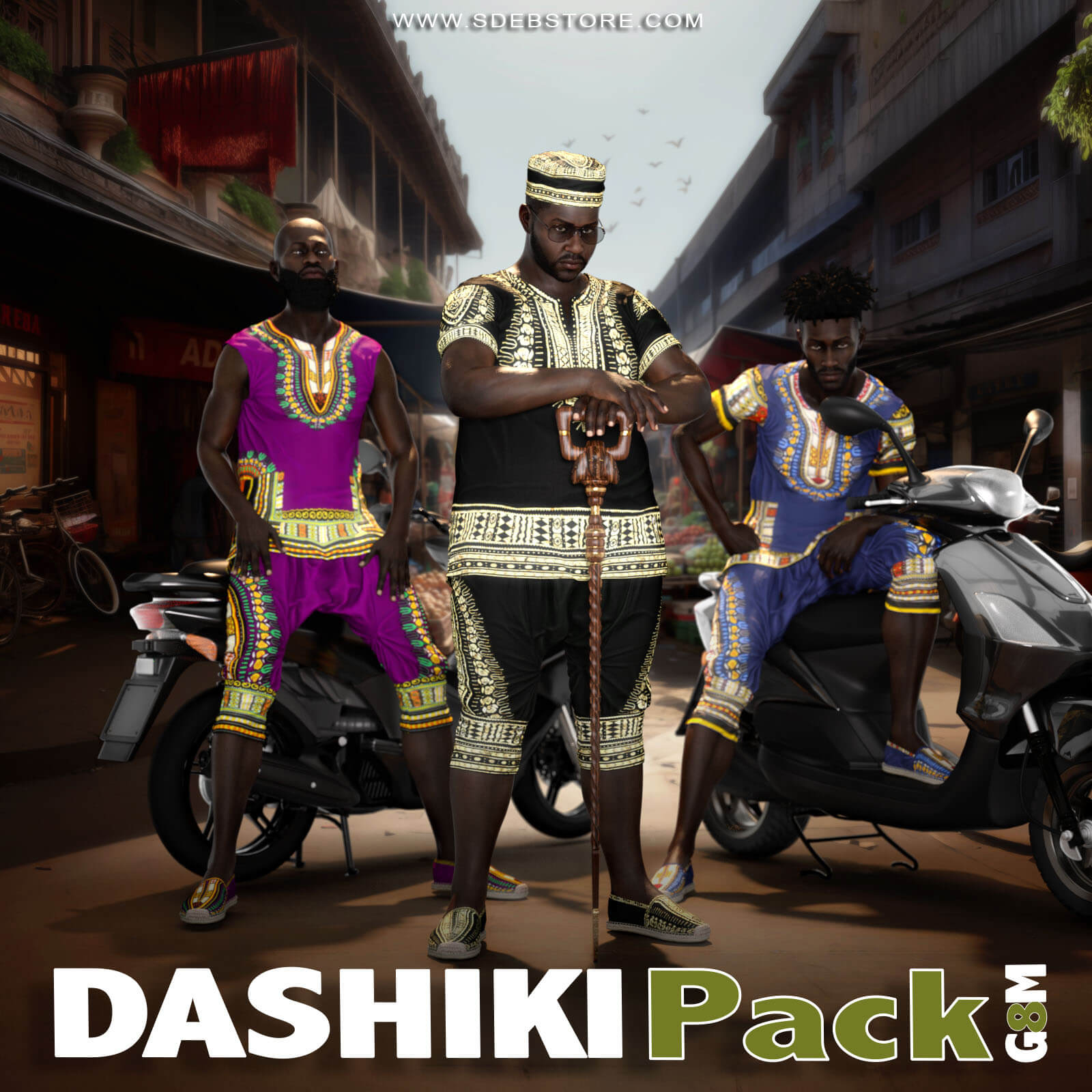 Dashiki Pack G8M - Daz Content by SdeBStore