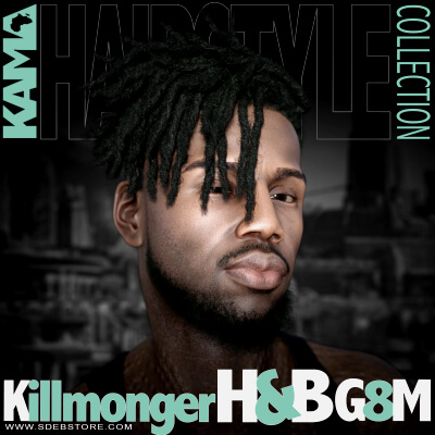 Killmonger Hair and Beard G8M - Daz Content by SdeBStore