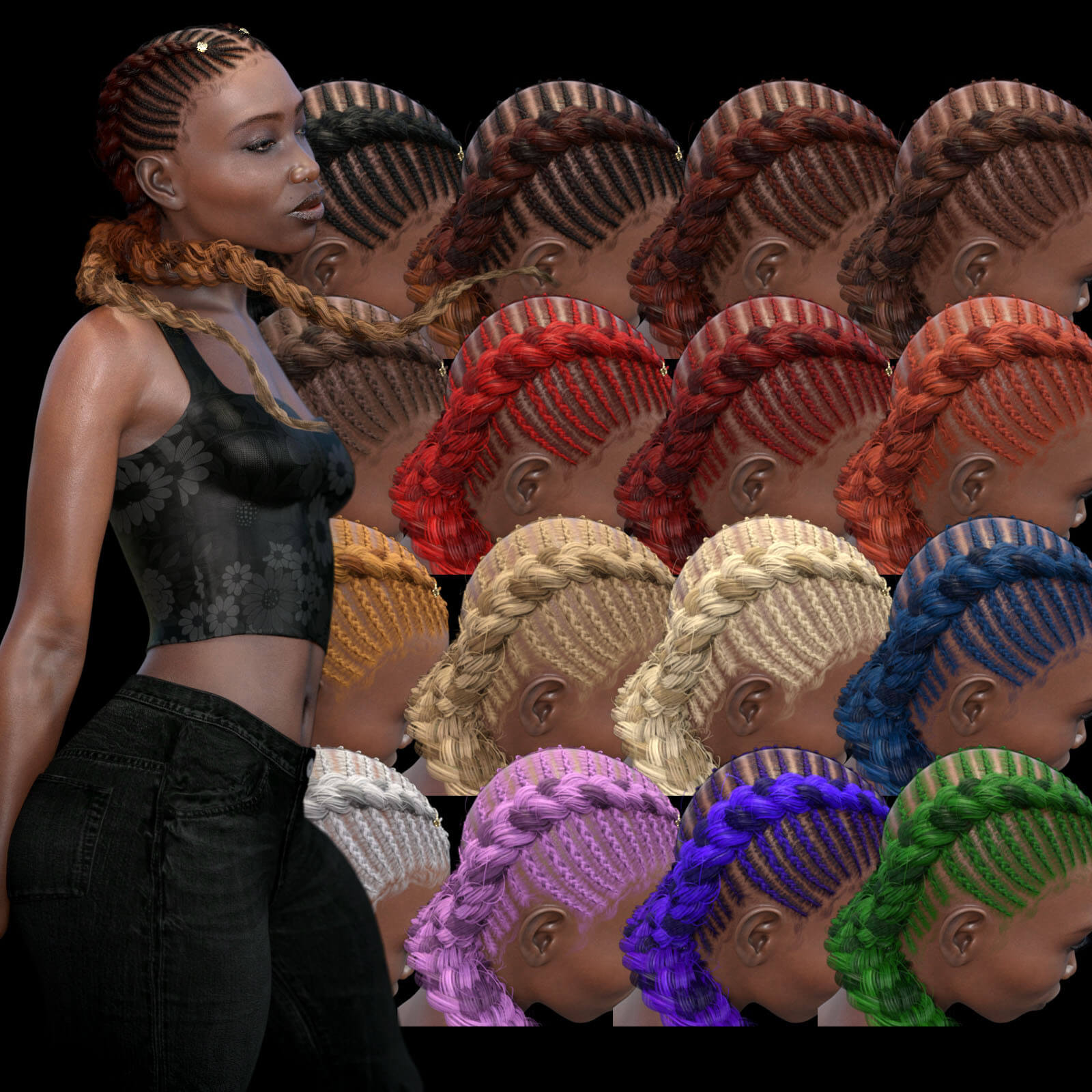 Tiger Braids G9/G8F - Daz Content by SdeBStore