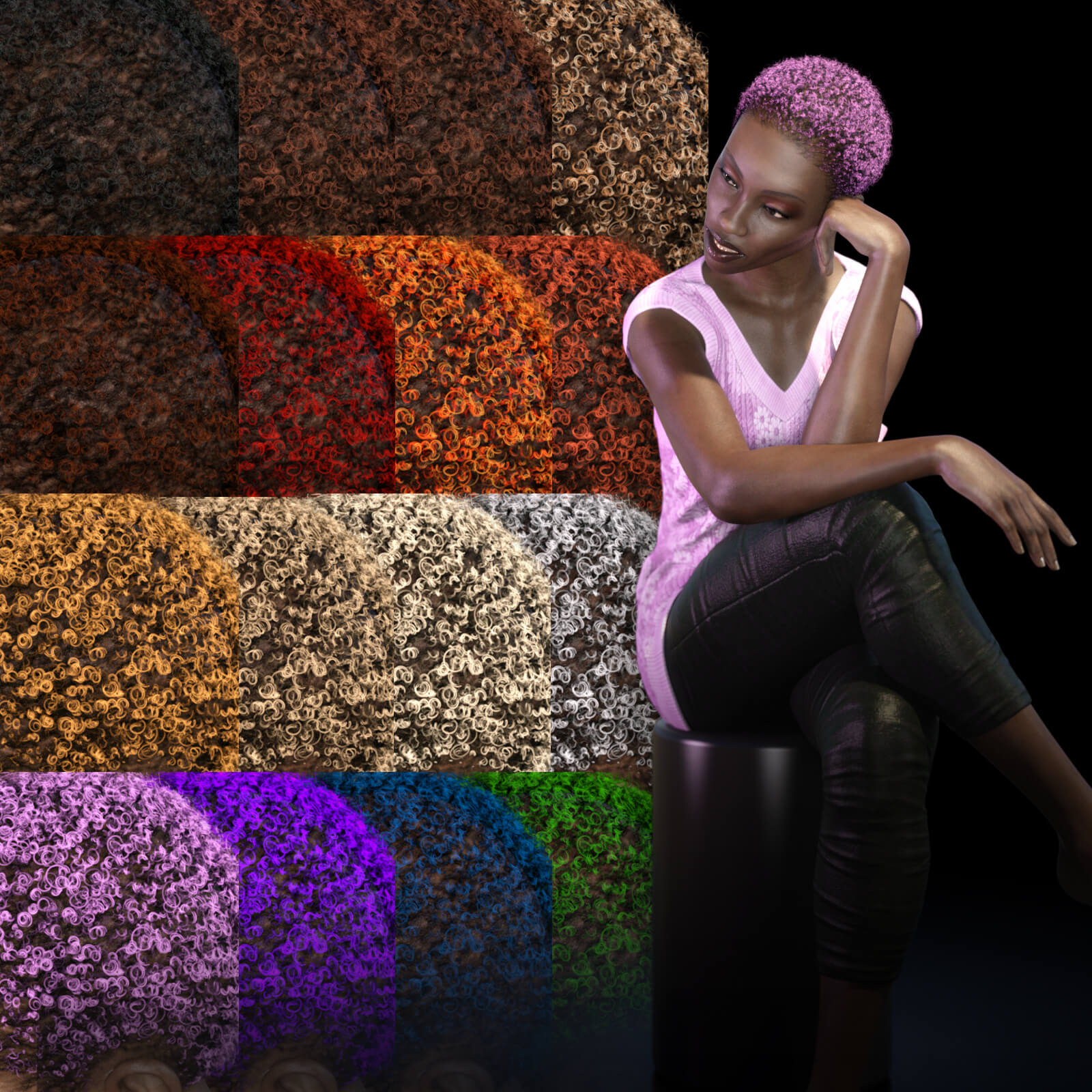 Tiny Short Curls G8F - Daz Content by SdeBStore