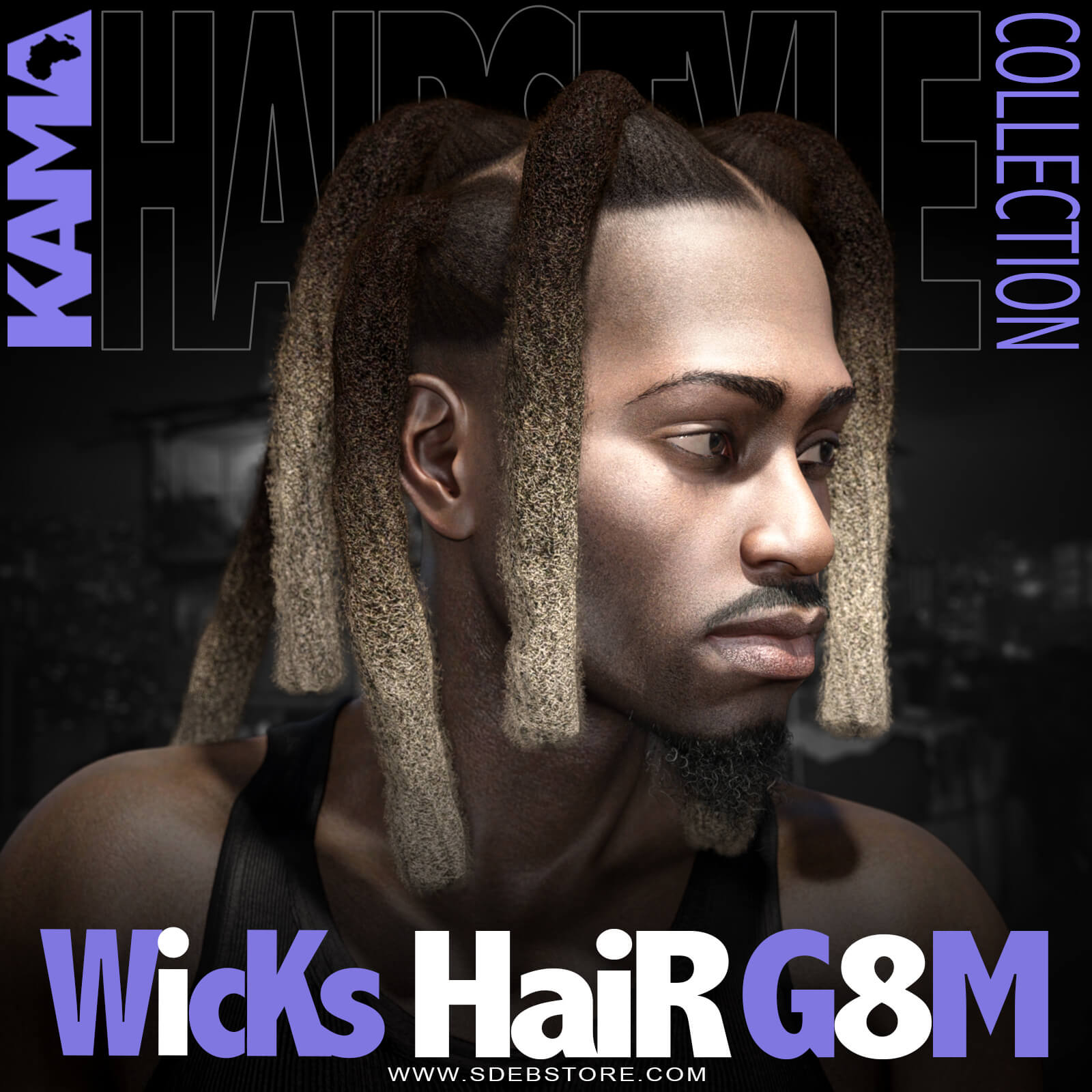 Wicks Hair G8M - Daz Content by SdeBStore