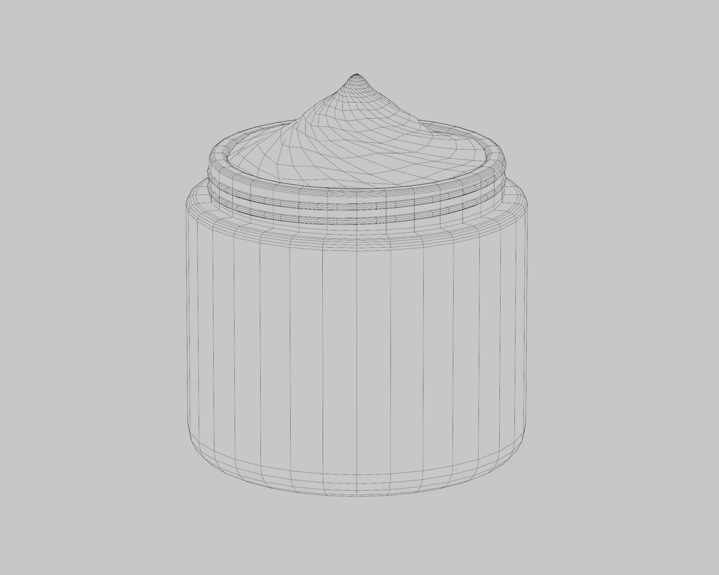 Cream Jar High Quality 3D Model by sdfffg