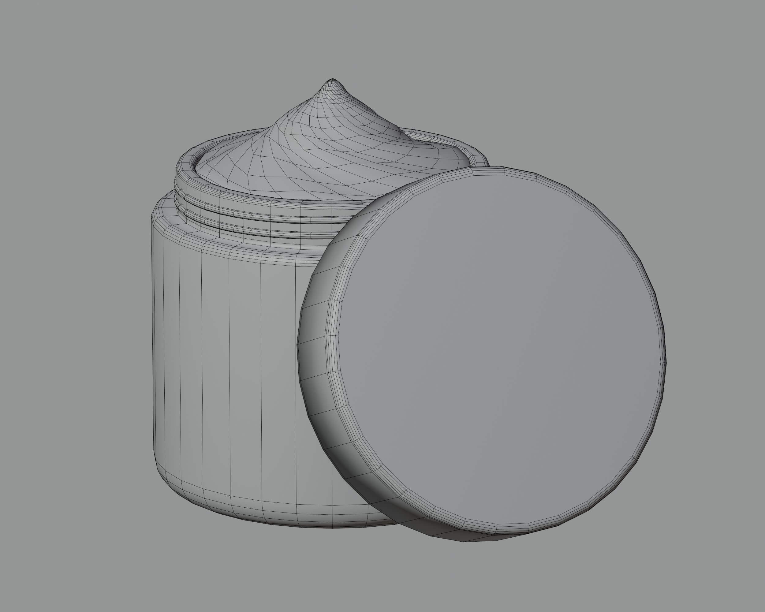 Cream Jar High Quality 3D Model by sdfffg