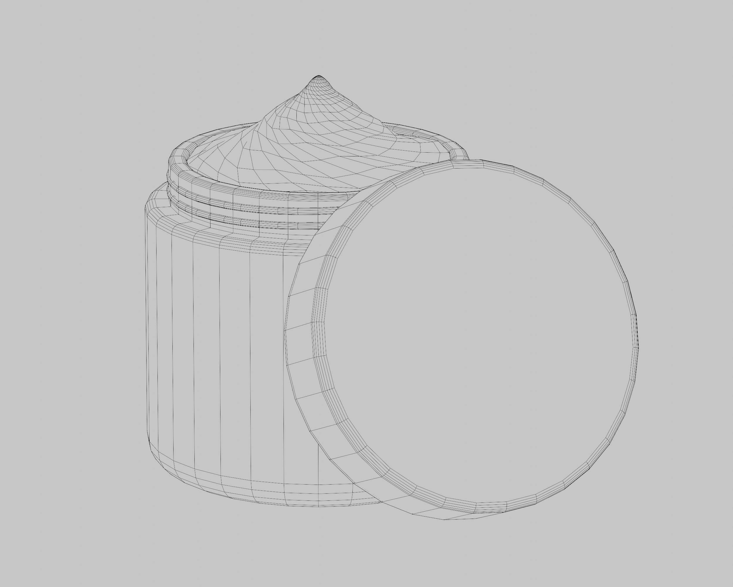 Cream Jar High Quality 3D Model by sdfffg