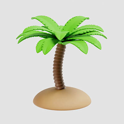 Palm Tree Cartoon - 3D Model by sdfffg