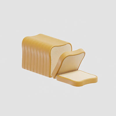 Slice Bread Cartoon - 3D Model by sdfffg