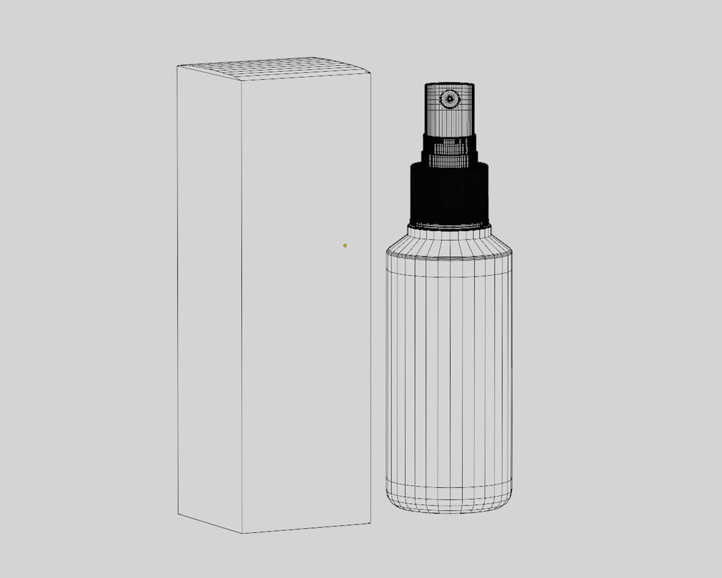Spray Bottle and Box - 3D Model by sdfffg