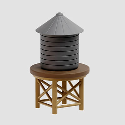 Water Tank Realistic - 3D Model by sdfffg