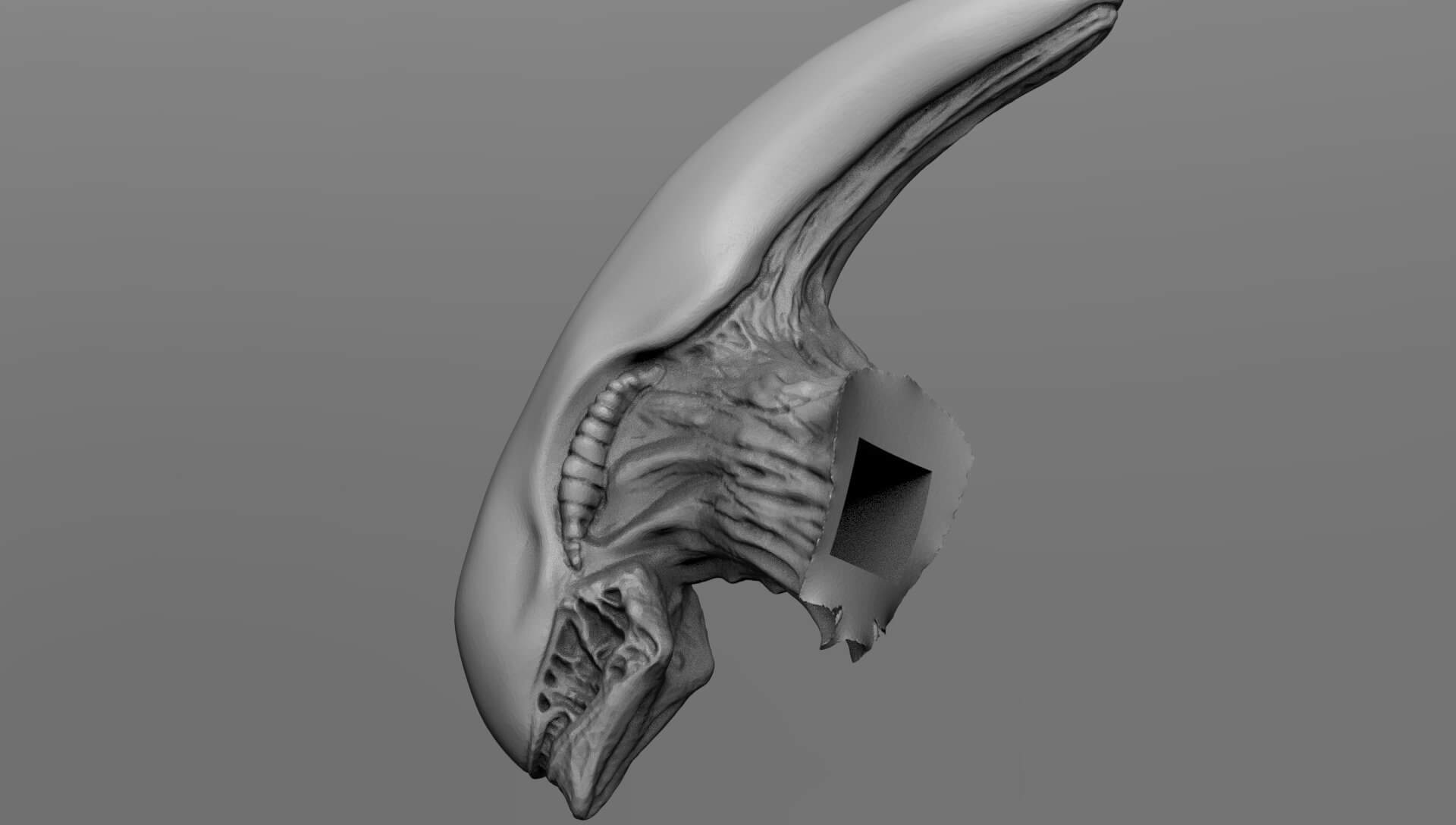 Alien Xenomorph Smoking - 3D Print Model by seanguerrez