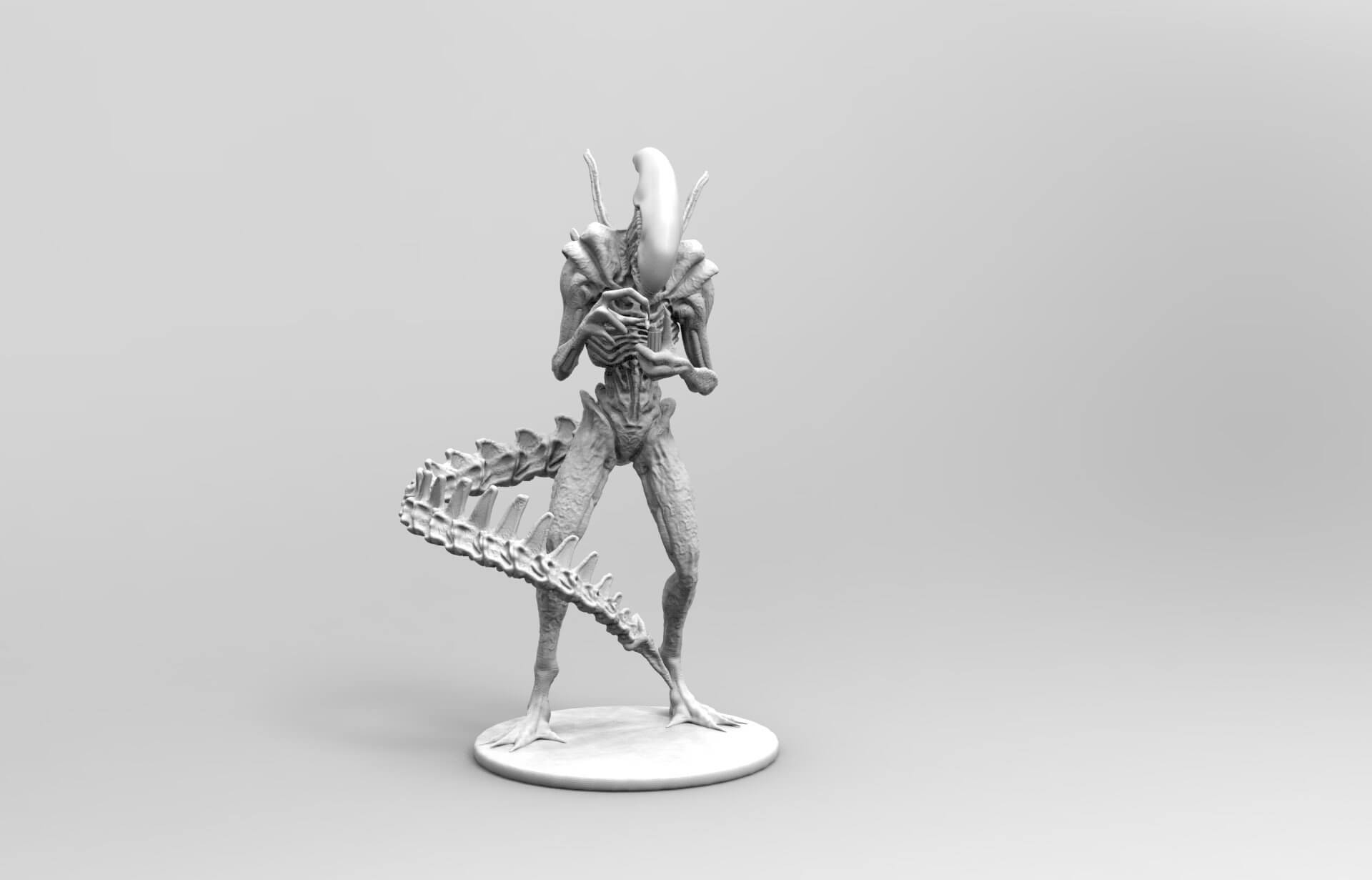 Alien Xenomorph Smoking - 3D Print Model by seanguerrez