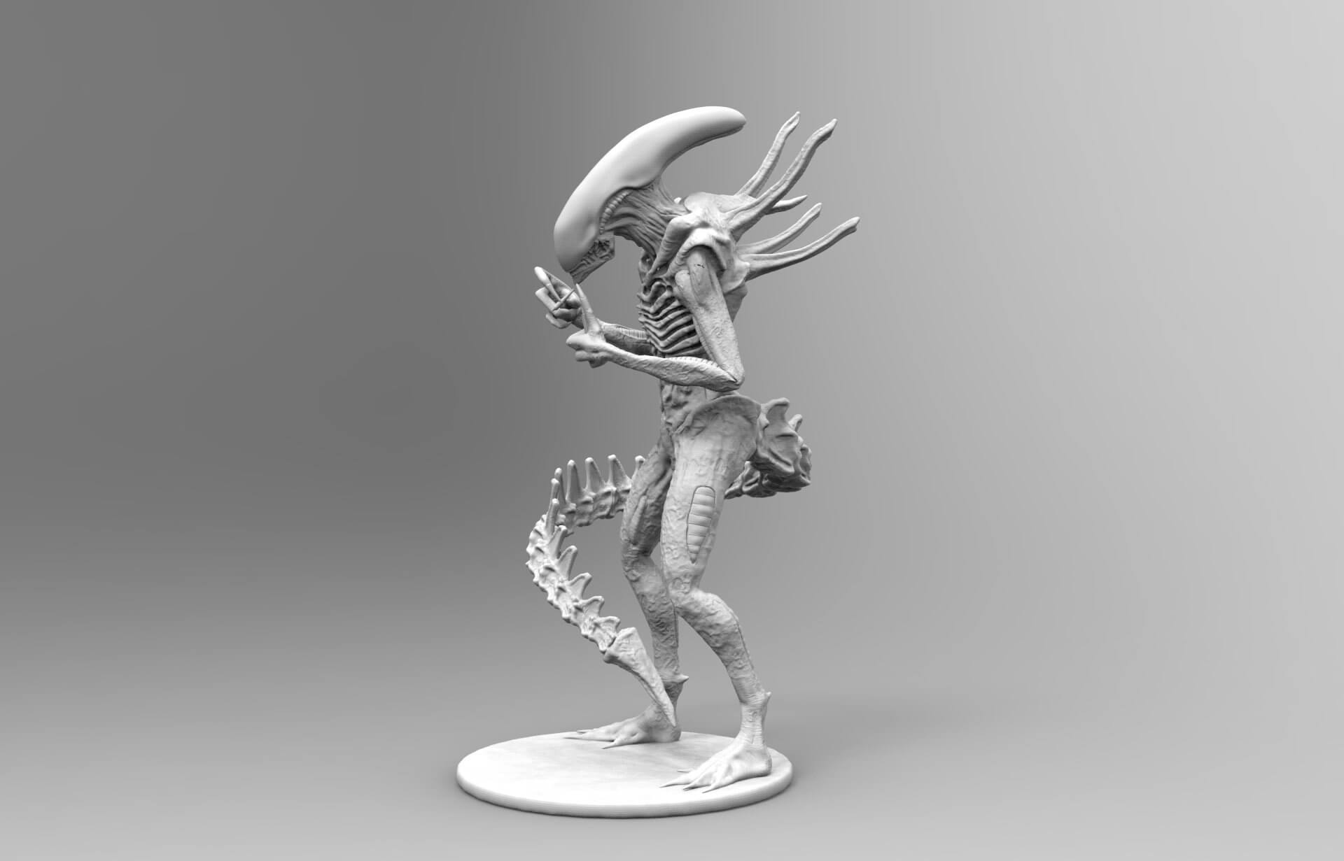 Alien Xenomorph Smoking - 3D Print Model by seanguerrez