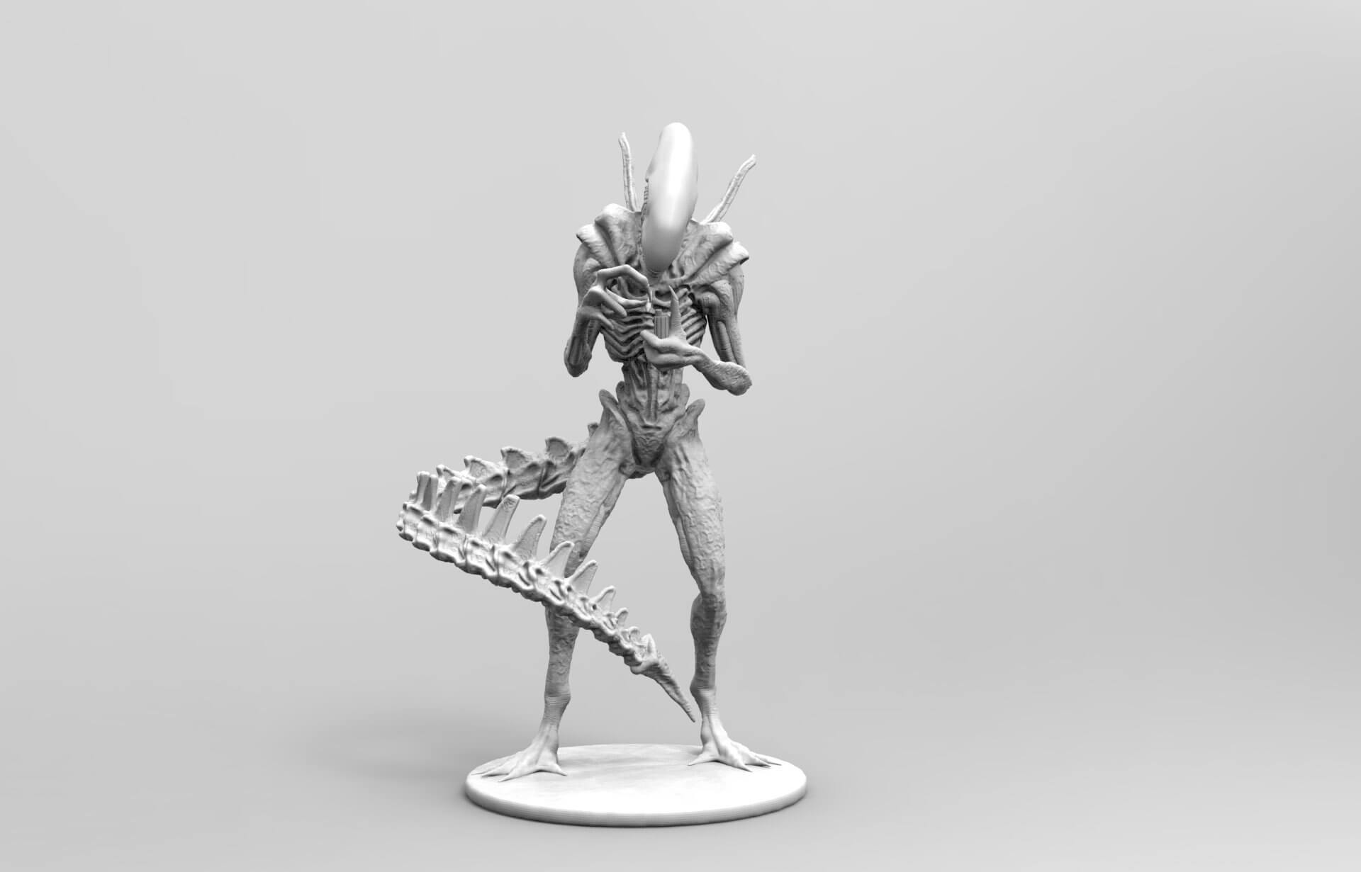 Alien Xenomorph Smoking - 3D Print Model by seanguerrez
