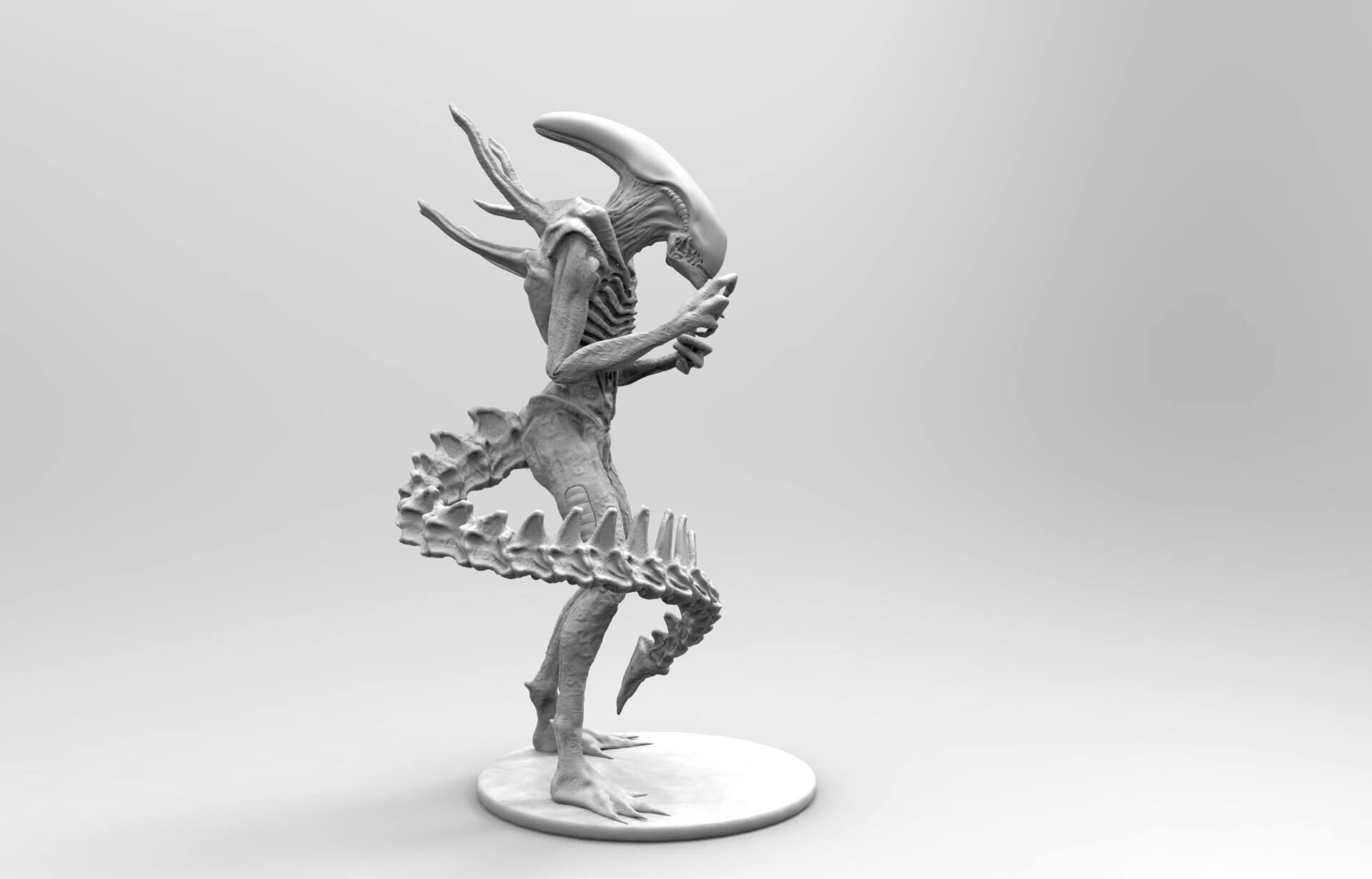 Alien Xenomorph Smoking - 3D Print Model by seanguerrez