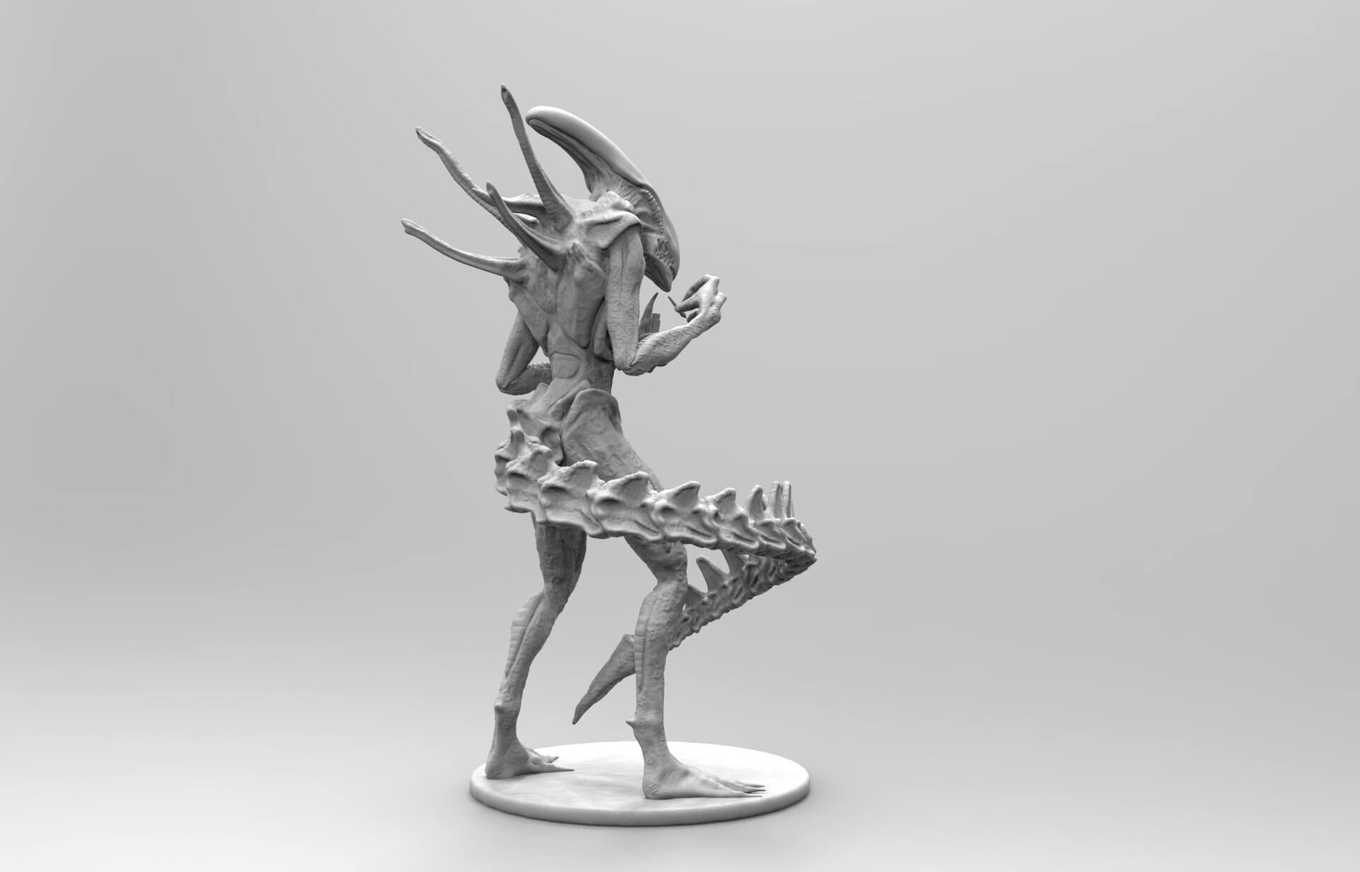 Alien Xenomorph Smoking - 3D Print Model by seanguerrez