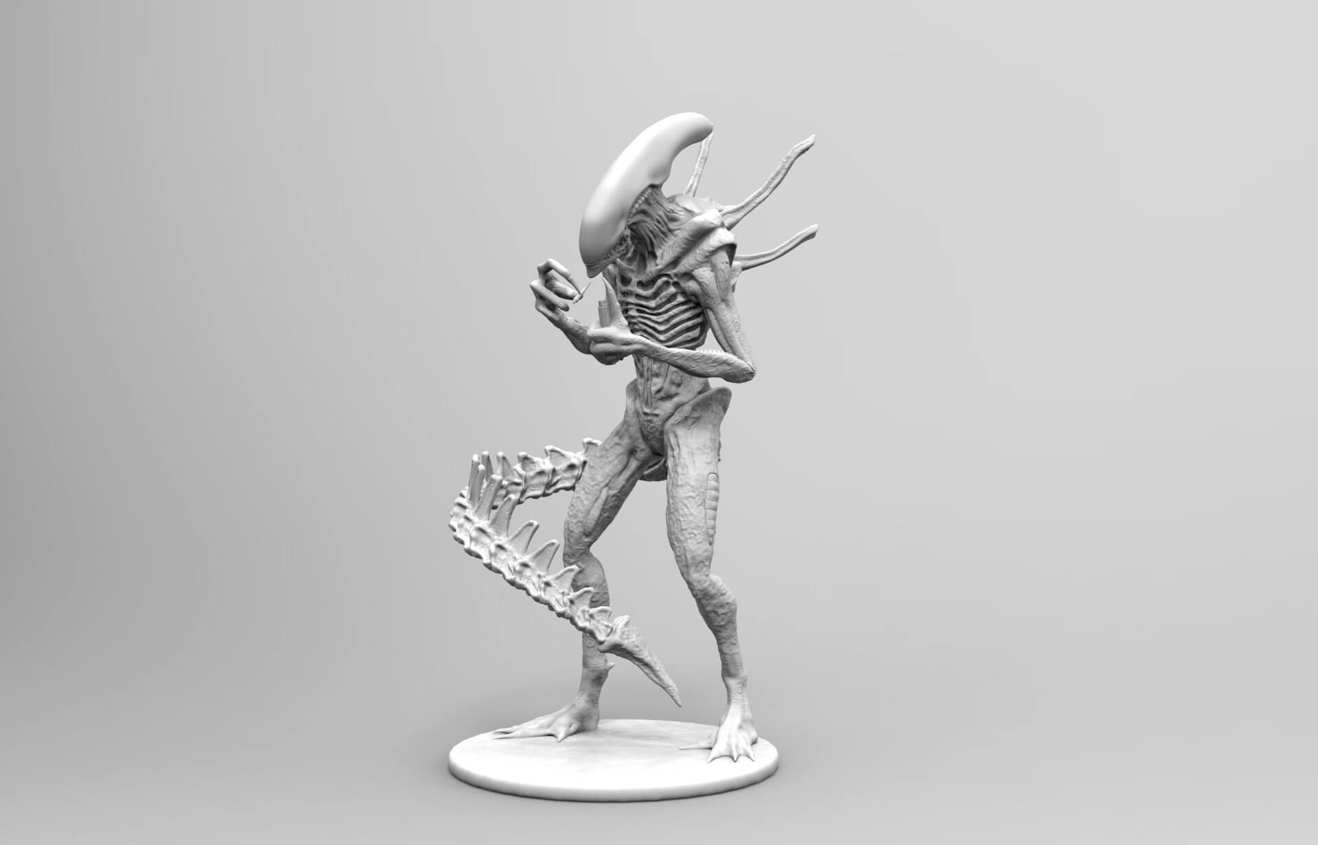 Alien Xenomorph Smoking - 3D Print Model by seanguerrez
