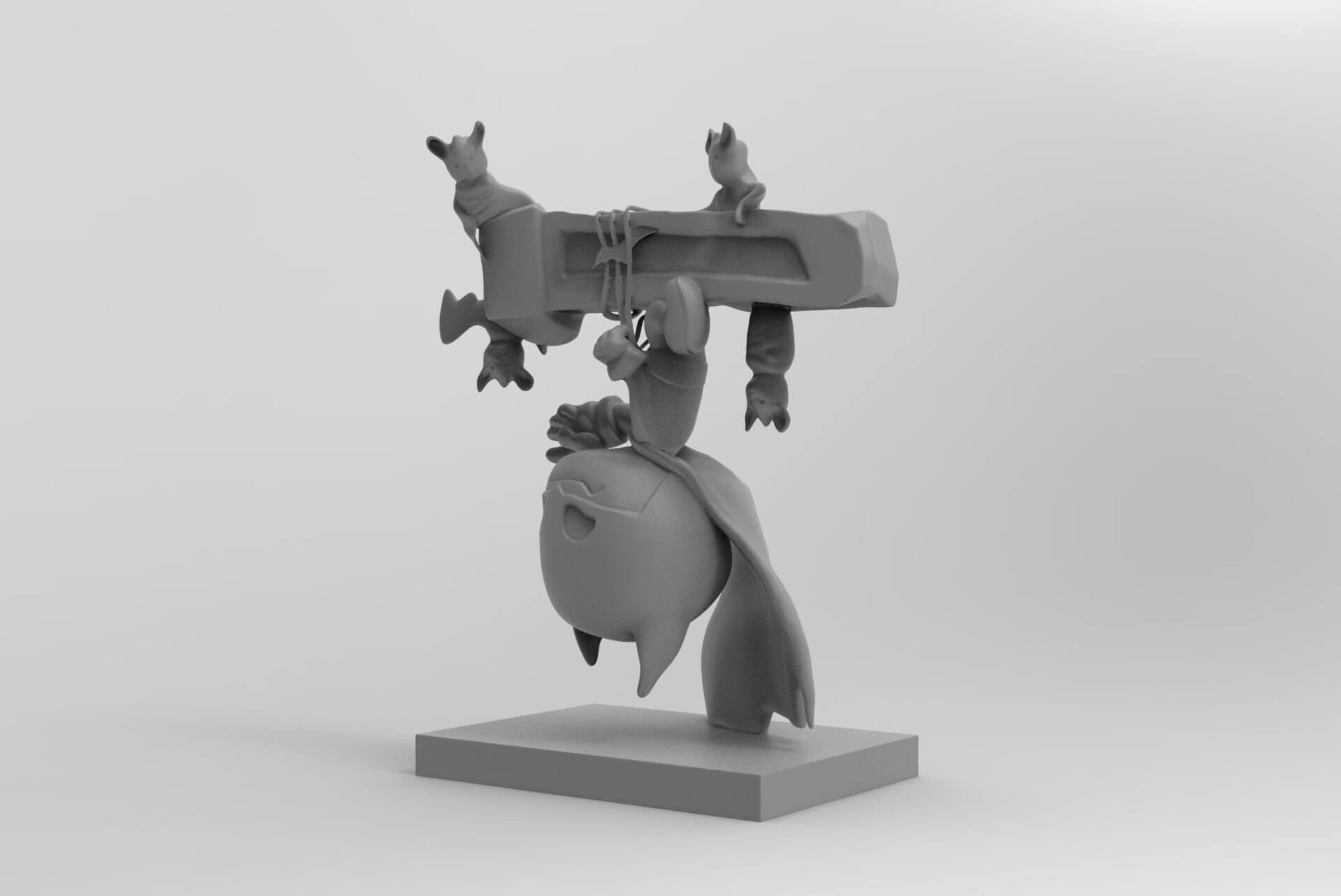 Chibi Batman Boy Hanging with Bats - 3D Model by seanguerrez