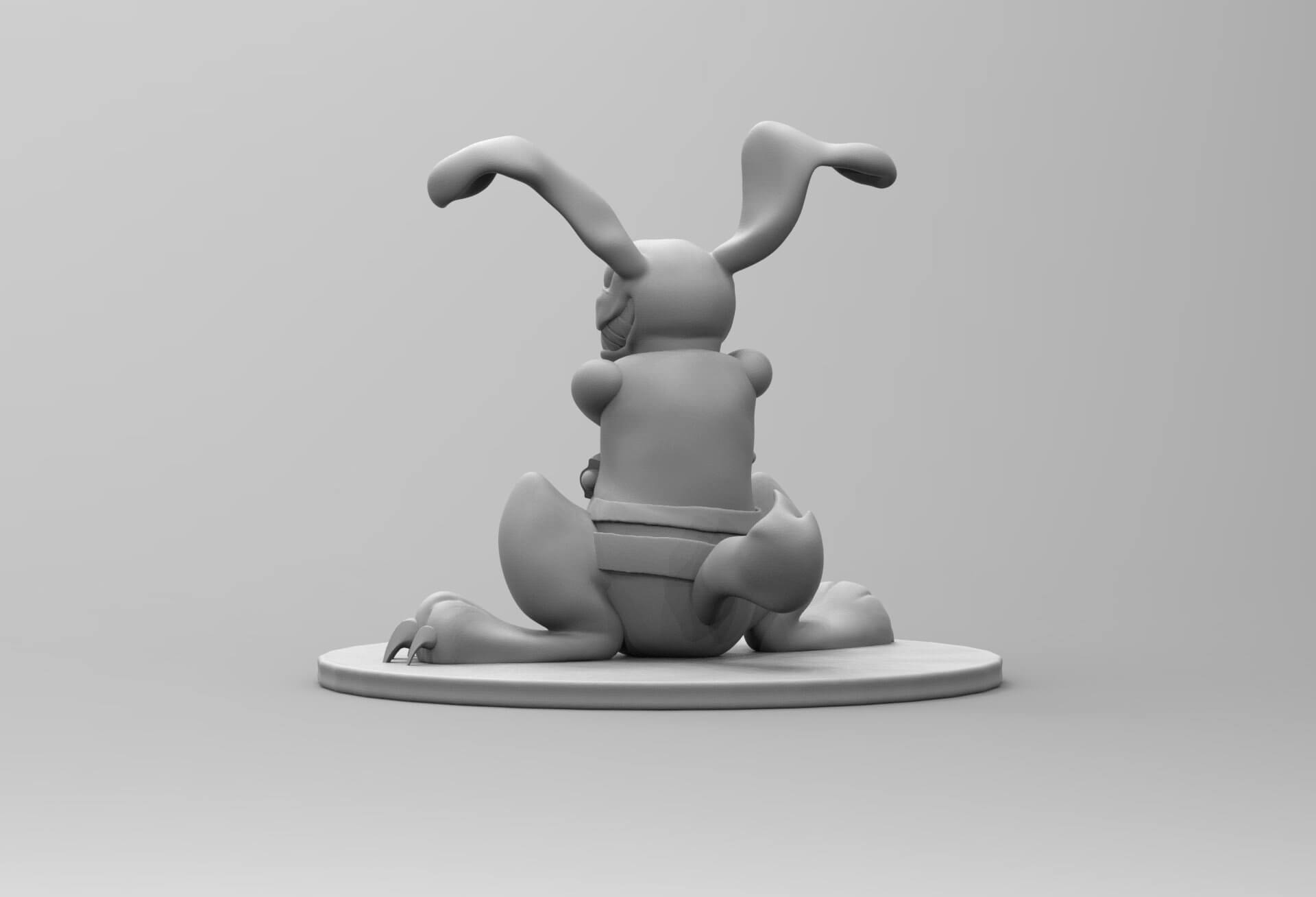 Horror Abstract Crazy Rabbit On Straps - 3D Print Model by seanguerrez