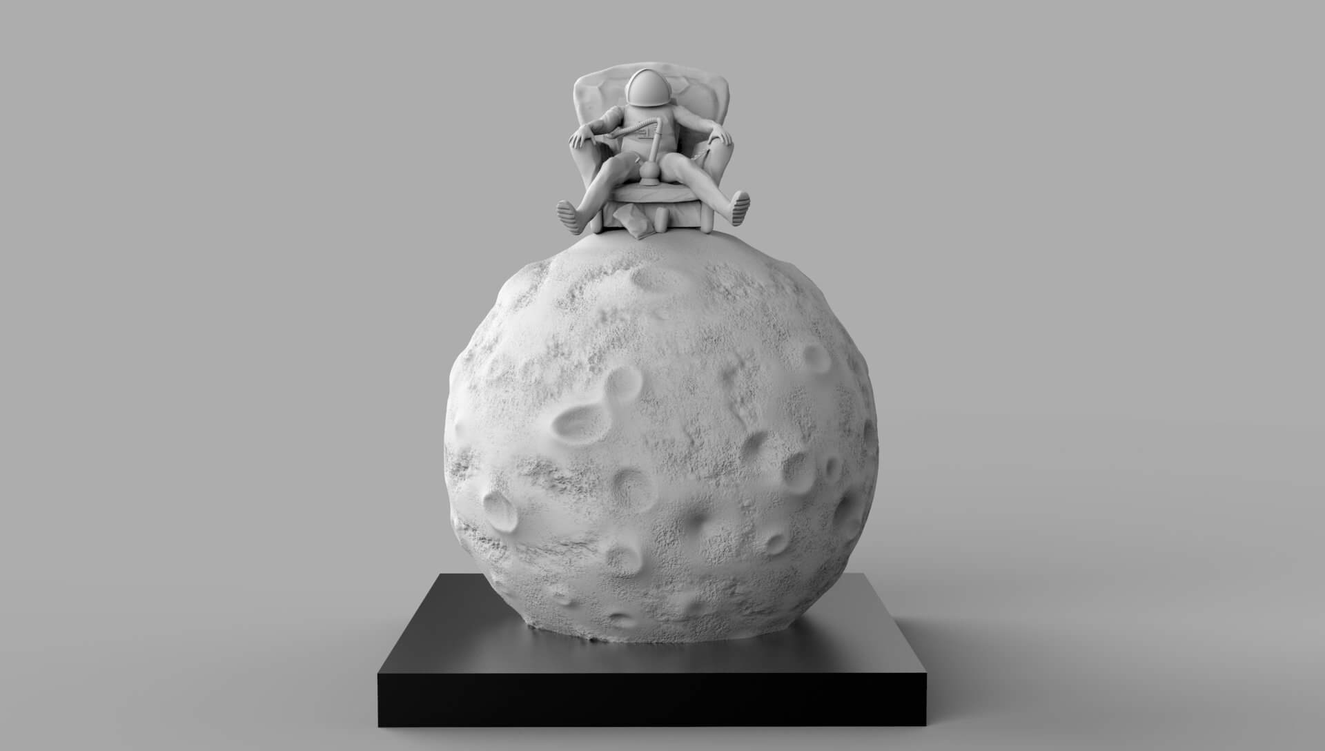 Spaceman On Moon with Bong - 3D Model by seanguerrez