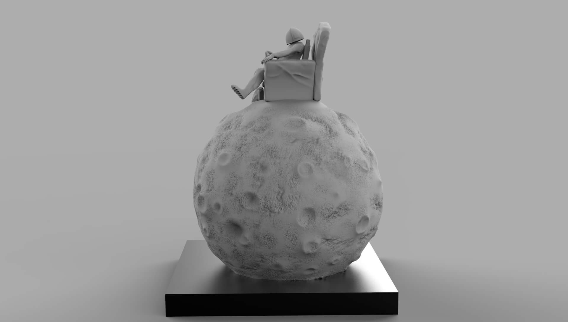 Spaceman On Moon with Bong - 3D Model by seanguerrez