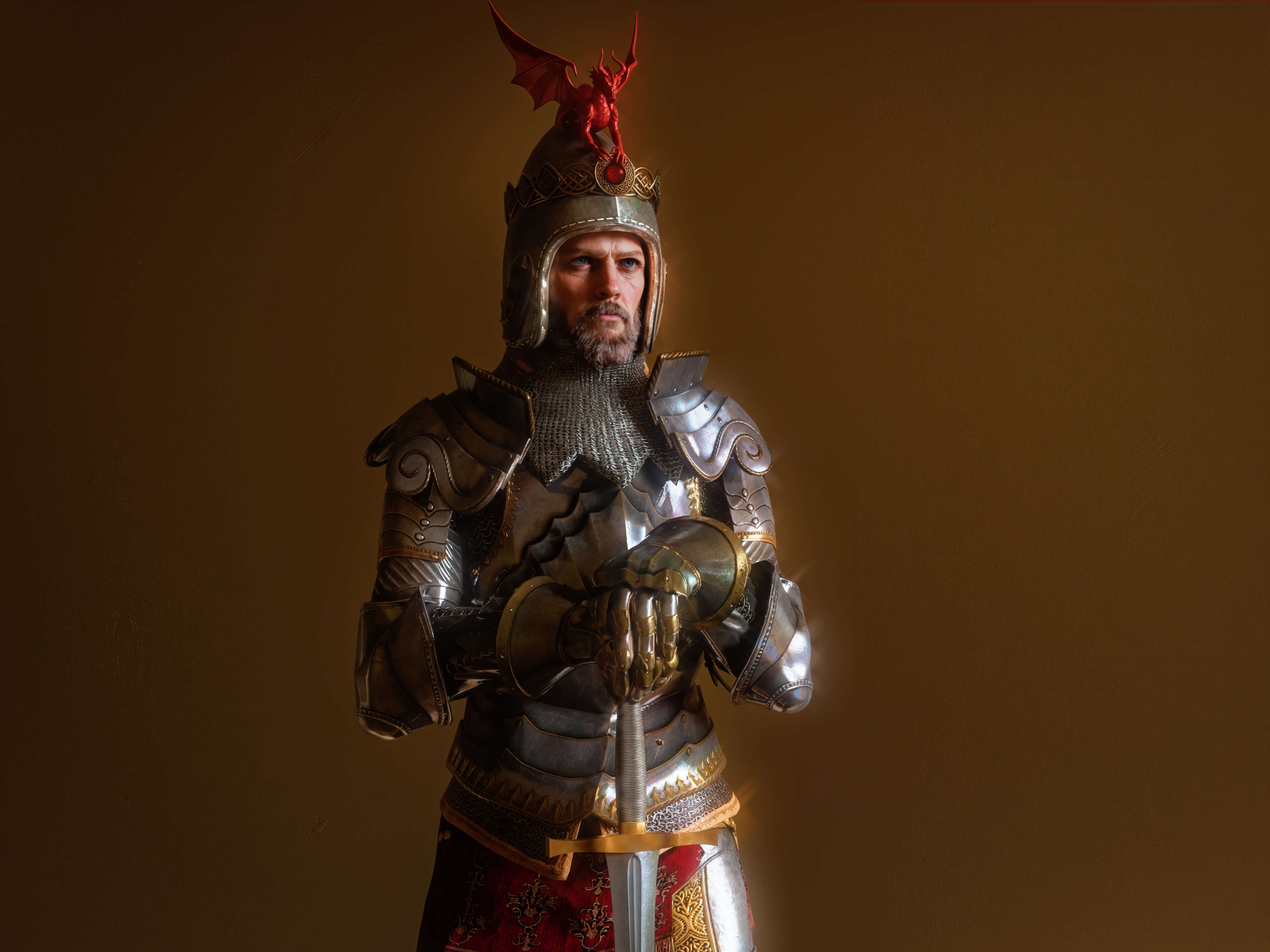 King Arthur 3D Render, Digital Art by SeannyOg