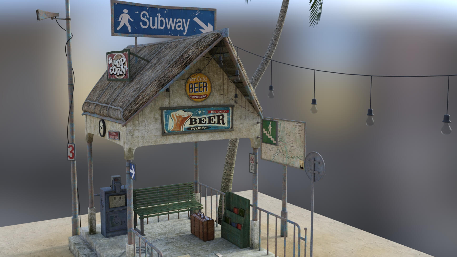 Summer Kiosk - 3D Model by seekstore