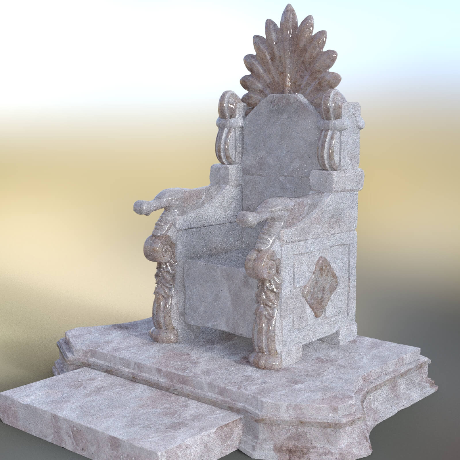 Throne Complet Decor - 3D Model by seekstore