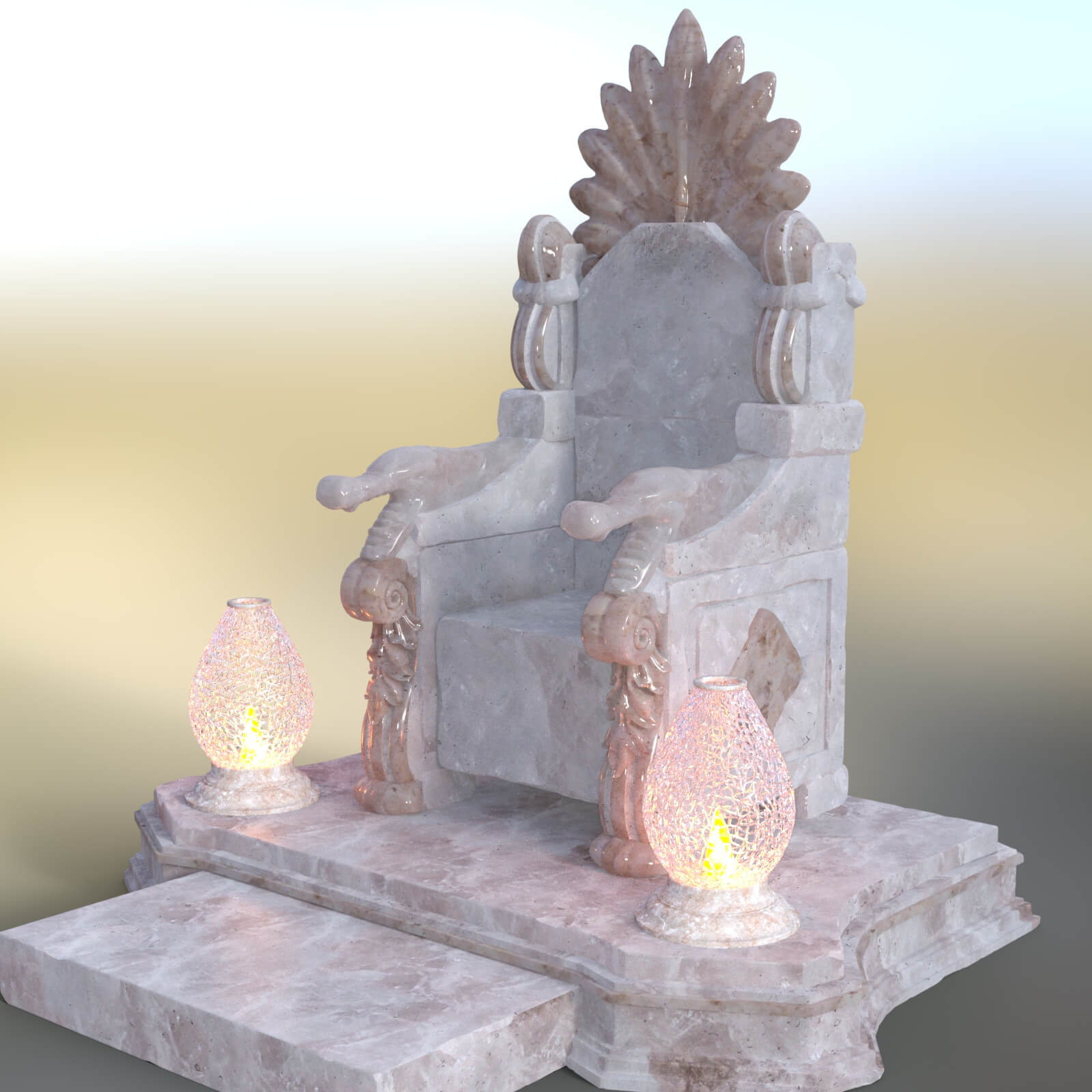 Throne Complet Decor - 3D Model by seekstore