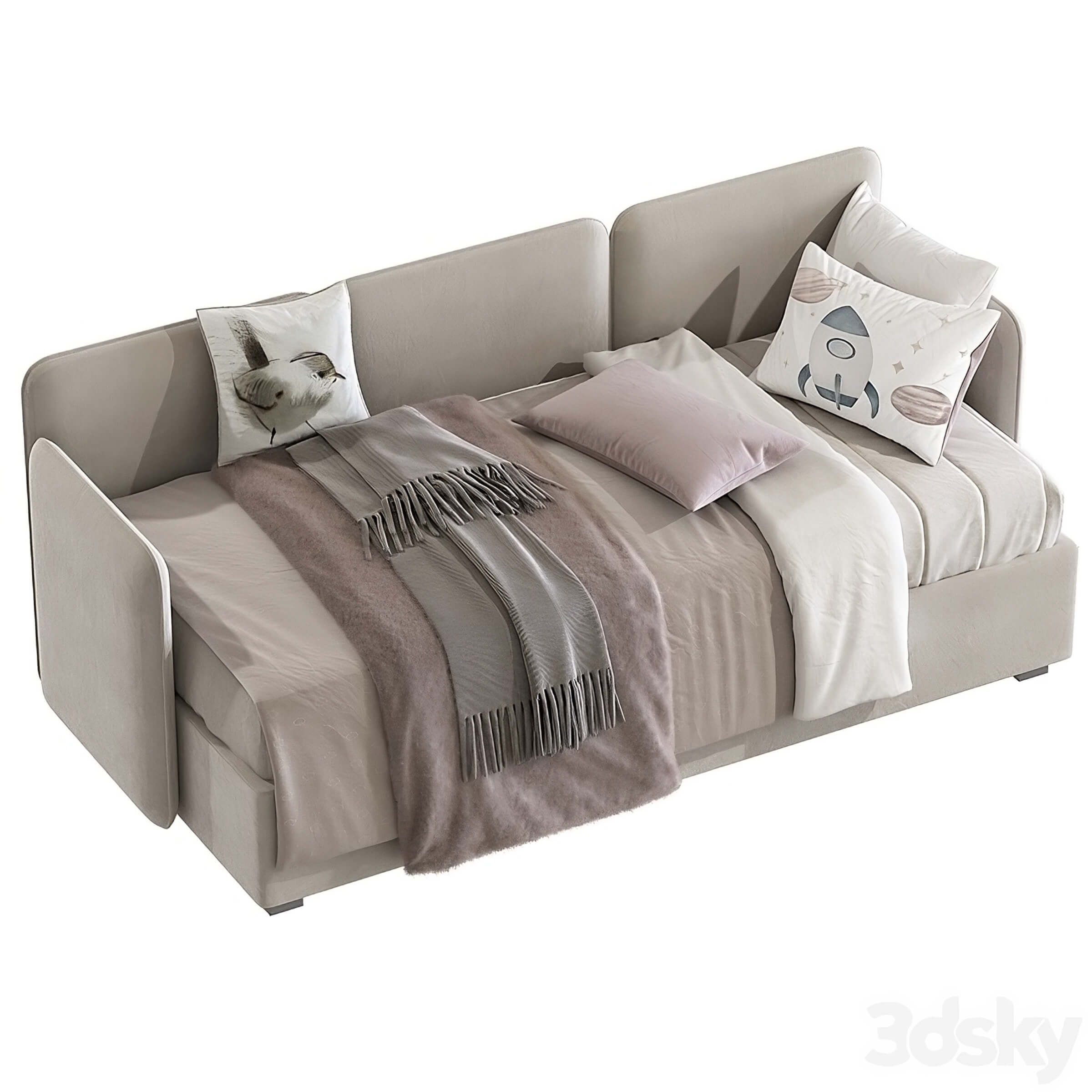 Sofa Bed Modern Realistic Bed - 3D Model by SEJ_VFX