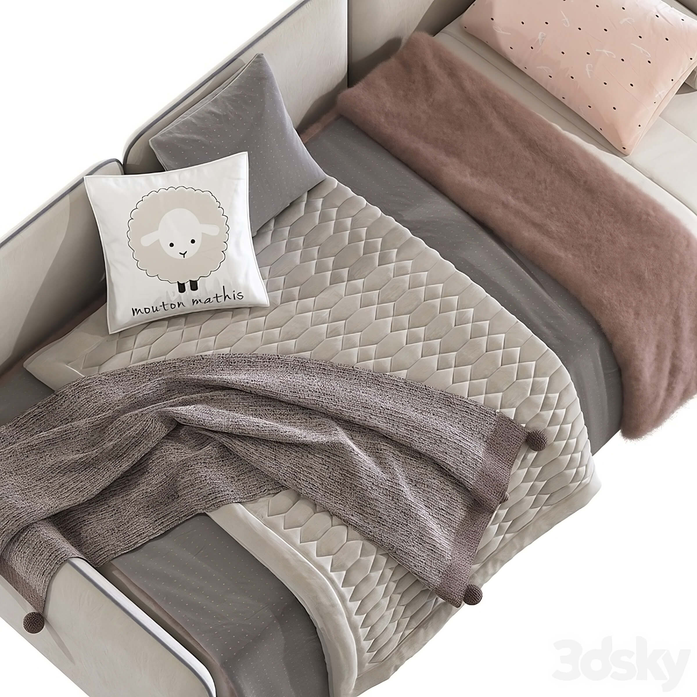 Sofa Bed Modern Realistic Bed - 3D Model by SEJ_VFX