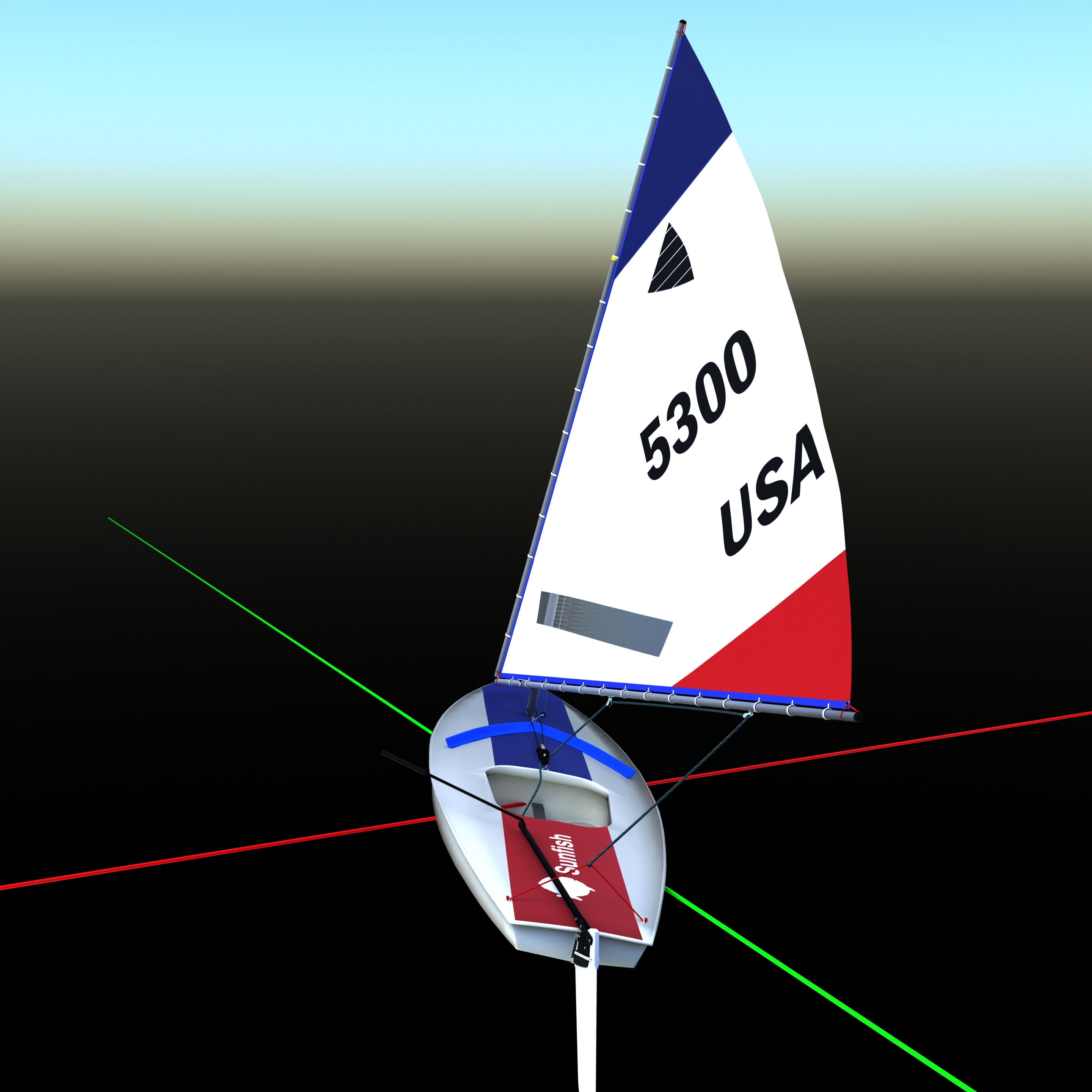 Sunfish Sailboat - 3D Model by Semper