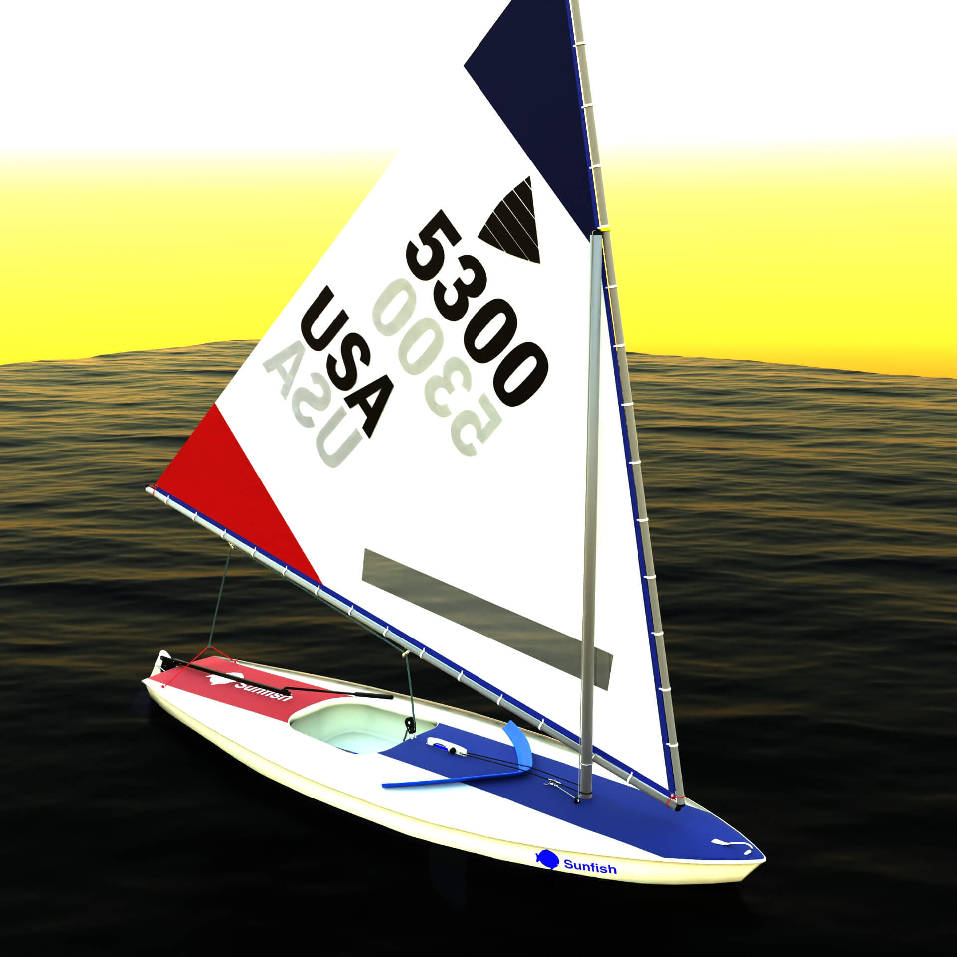 Sunfish Sailboat - 3D Model by Semper