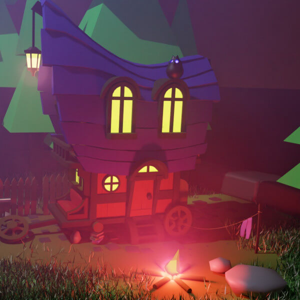 Forest hut 3D Render, Digital Art by Semuel90