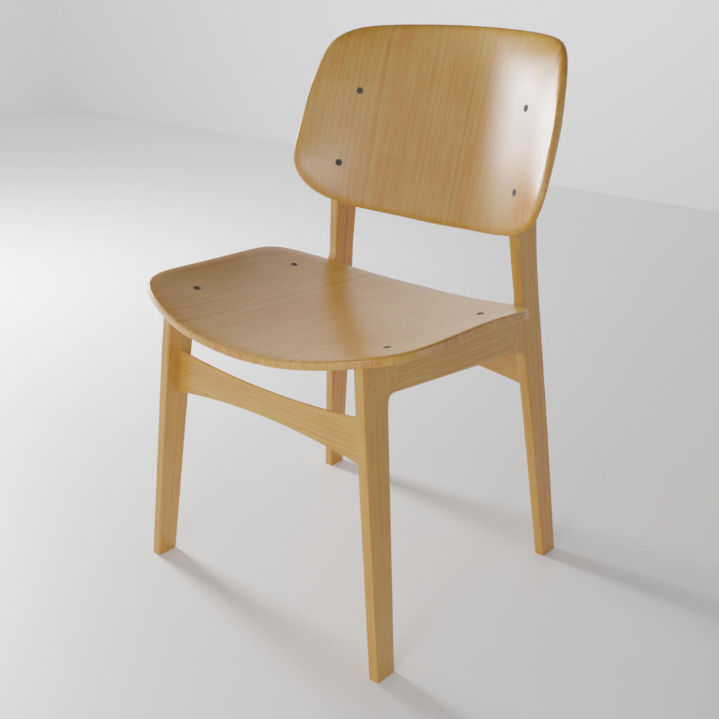 Wooden Chair "Teo" - 3D Model by Semuel90