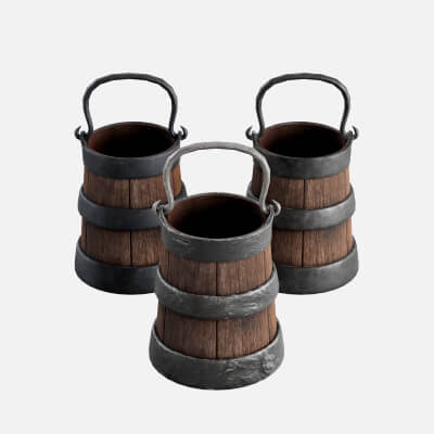 Medieval Bucket Set - 3D Model by Sergey_Anzurov