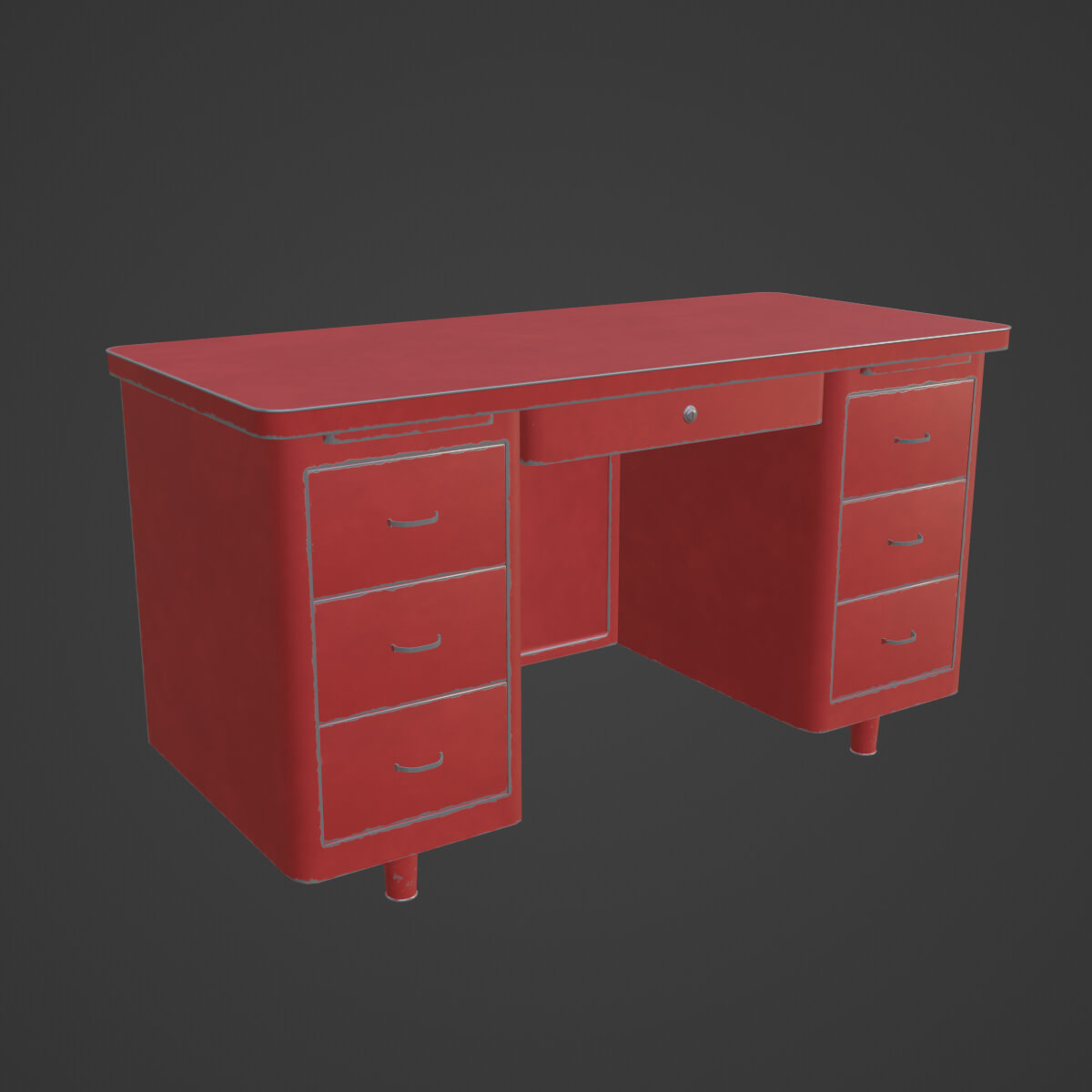 Metal Desk 01 - 3D Model by Sergey_Anzurov