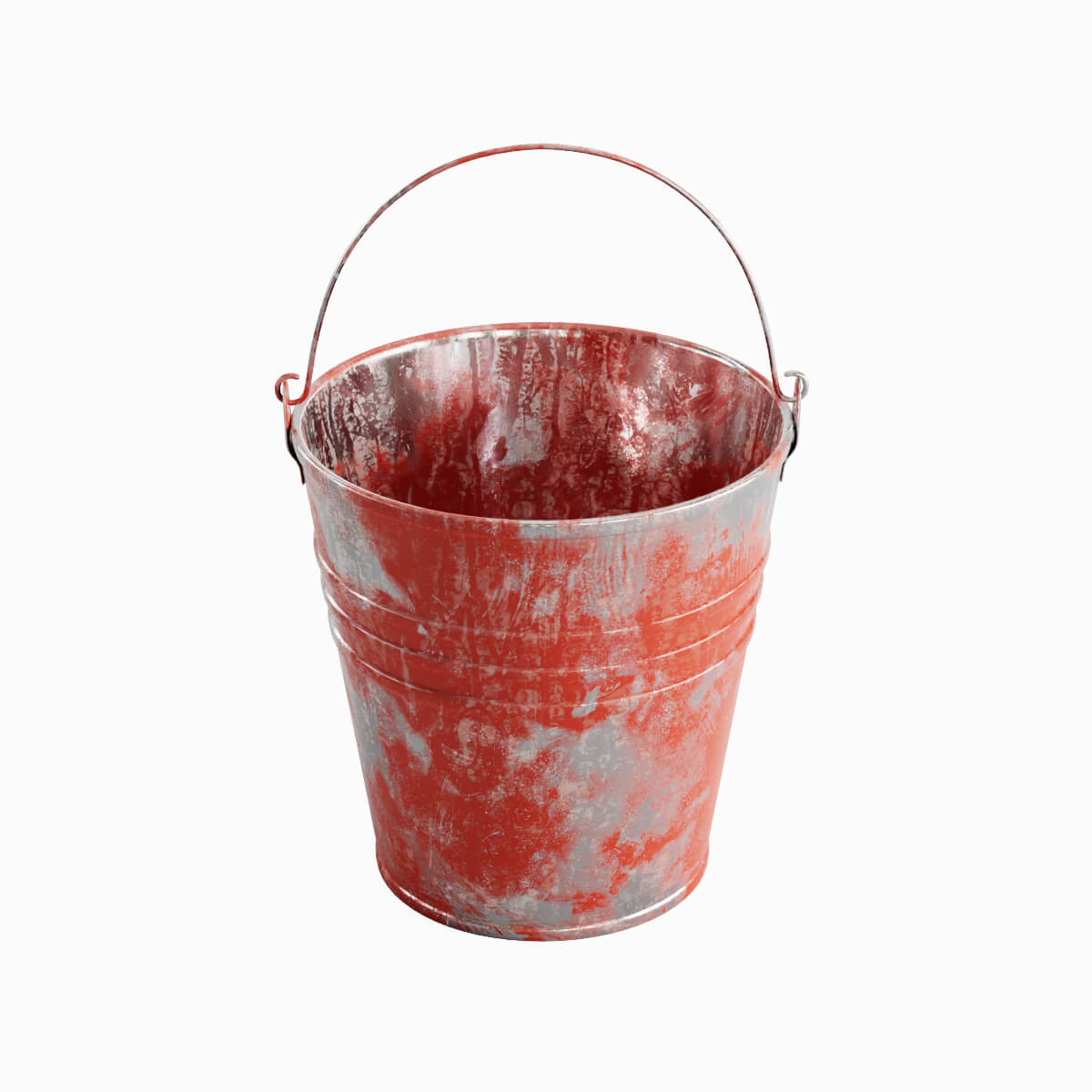 Painted Scrapped Steel Bucket 01 - 3D Model by Sergey_Anzurov