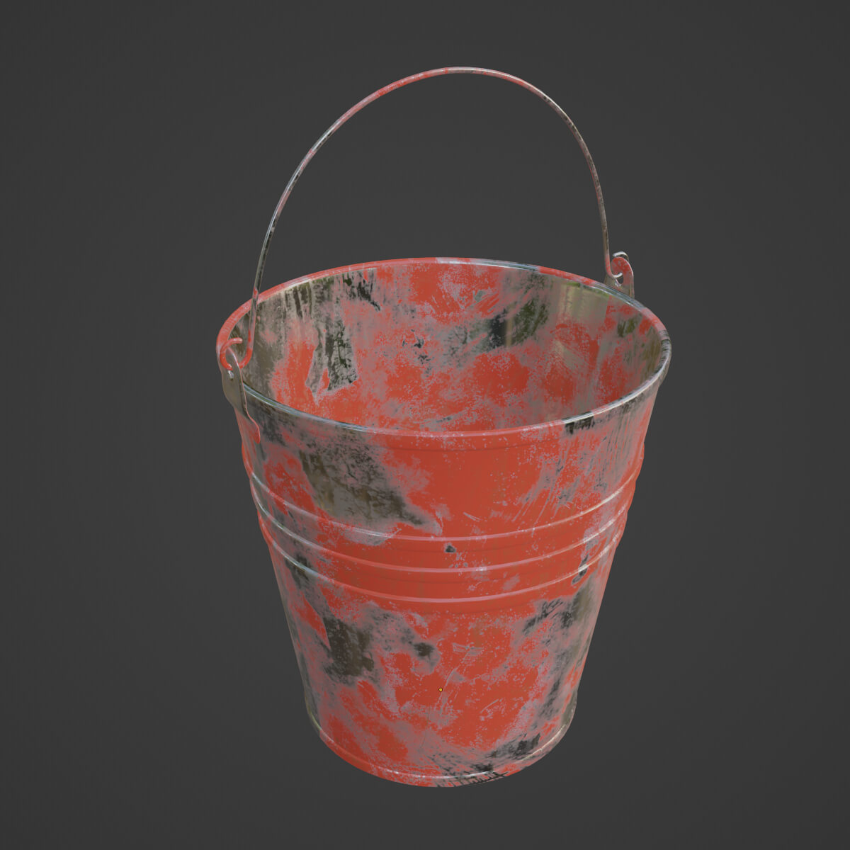 Painted Scrapped Steel Bucket 01 - 3D Model by Sergey_Anzurov